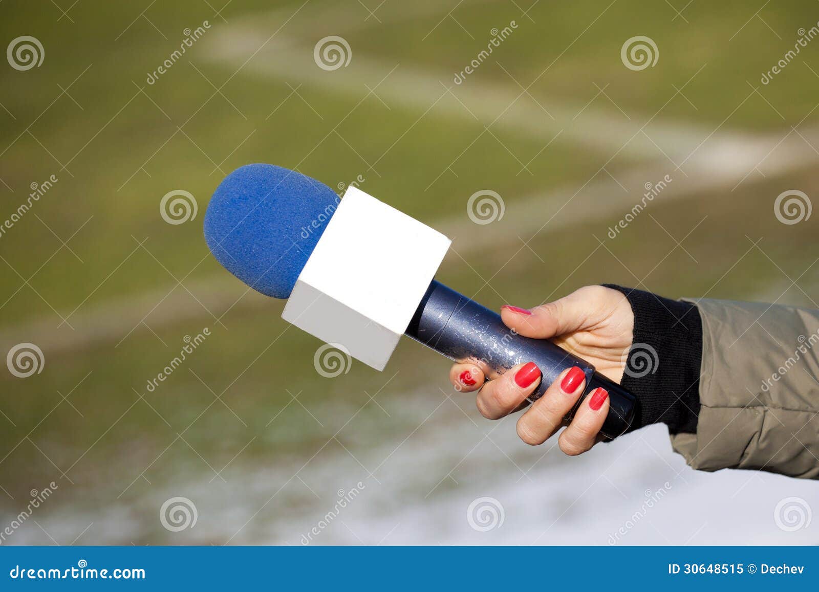 Hand Hold Microphone for Interview. Stock Image - Image of music, idea ...