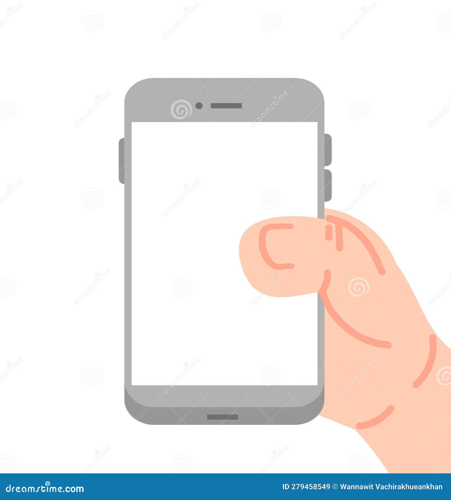 Hand hold on mobile phones stock vector. Illustration of phone - 279458549