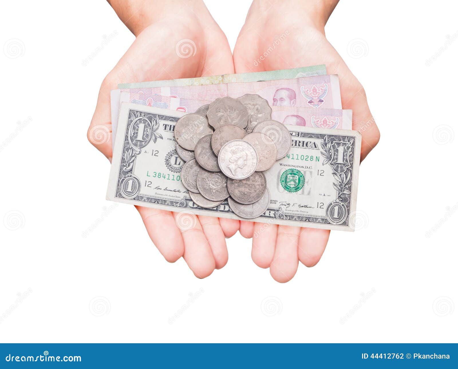 Hand hold money stock photo. Image of white, money, give - 44412762
