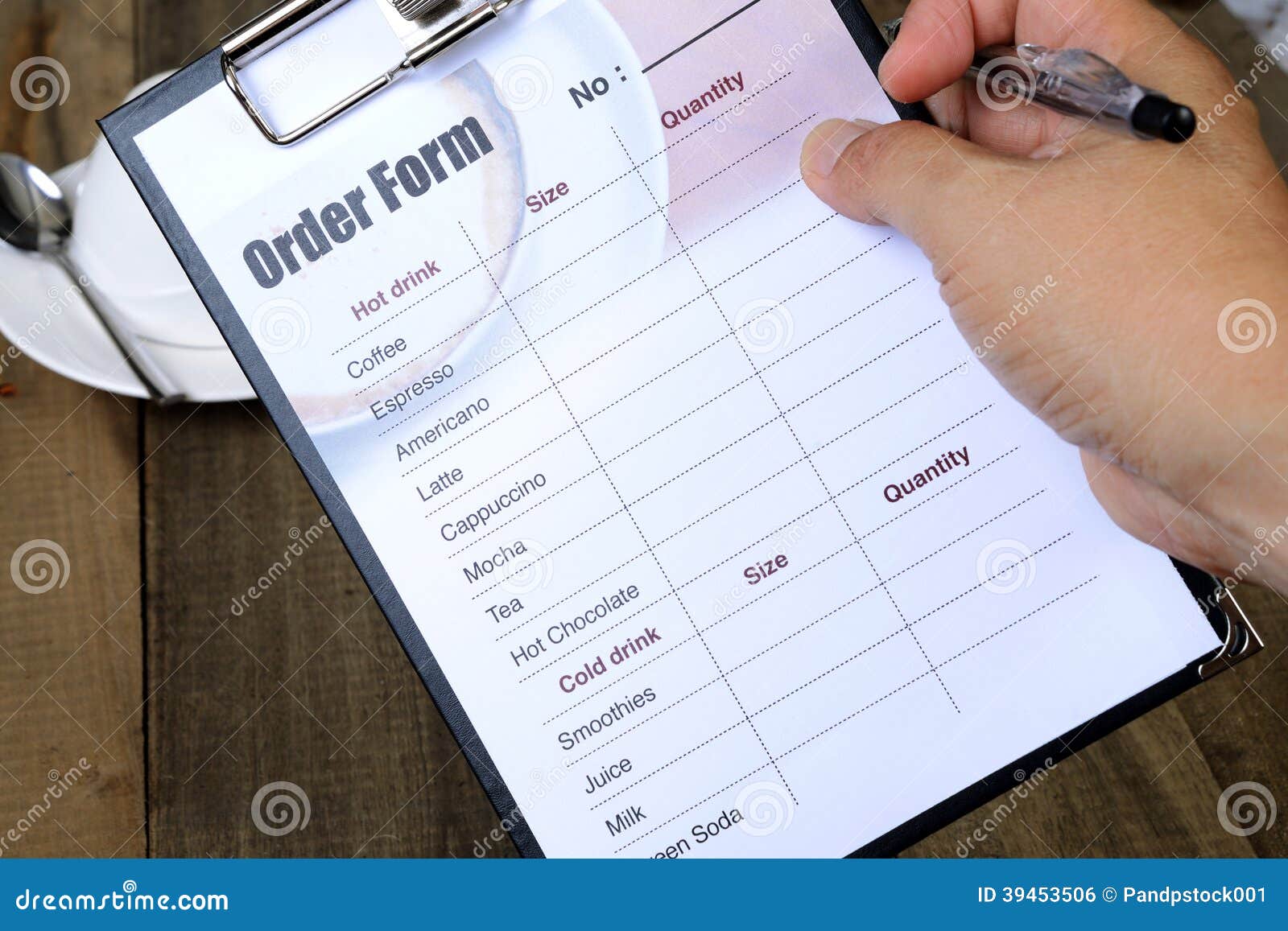Hand hold order form. stock photo. Image of form, board - 39453506