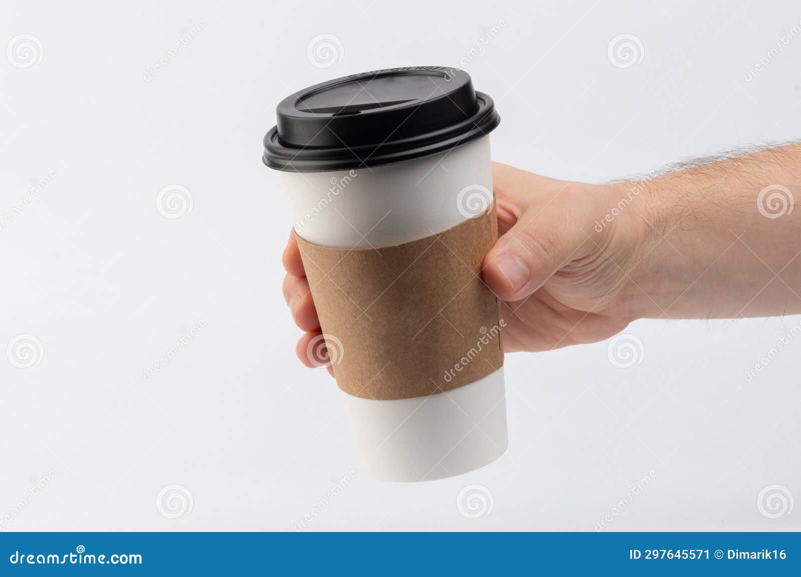 Hand hold paper coffee cup stock image. Image of object - 297645571