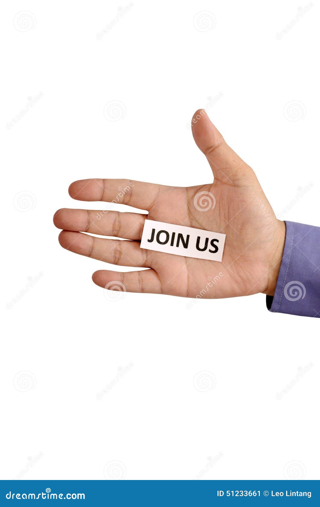 Hand Hold Paper with Join Us Writing Stock Image - Image of text ...
