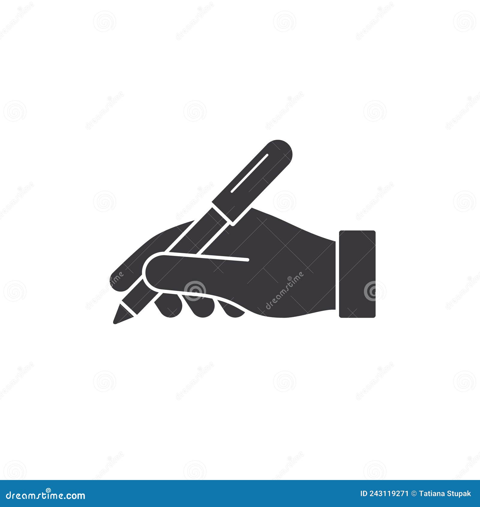 Hand Hold Pen Icon. Hand Writes Symbol Stock Vector - Illustration of ...
