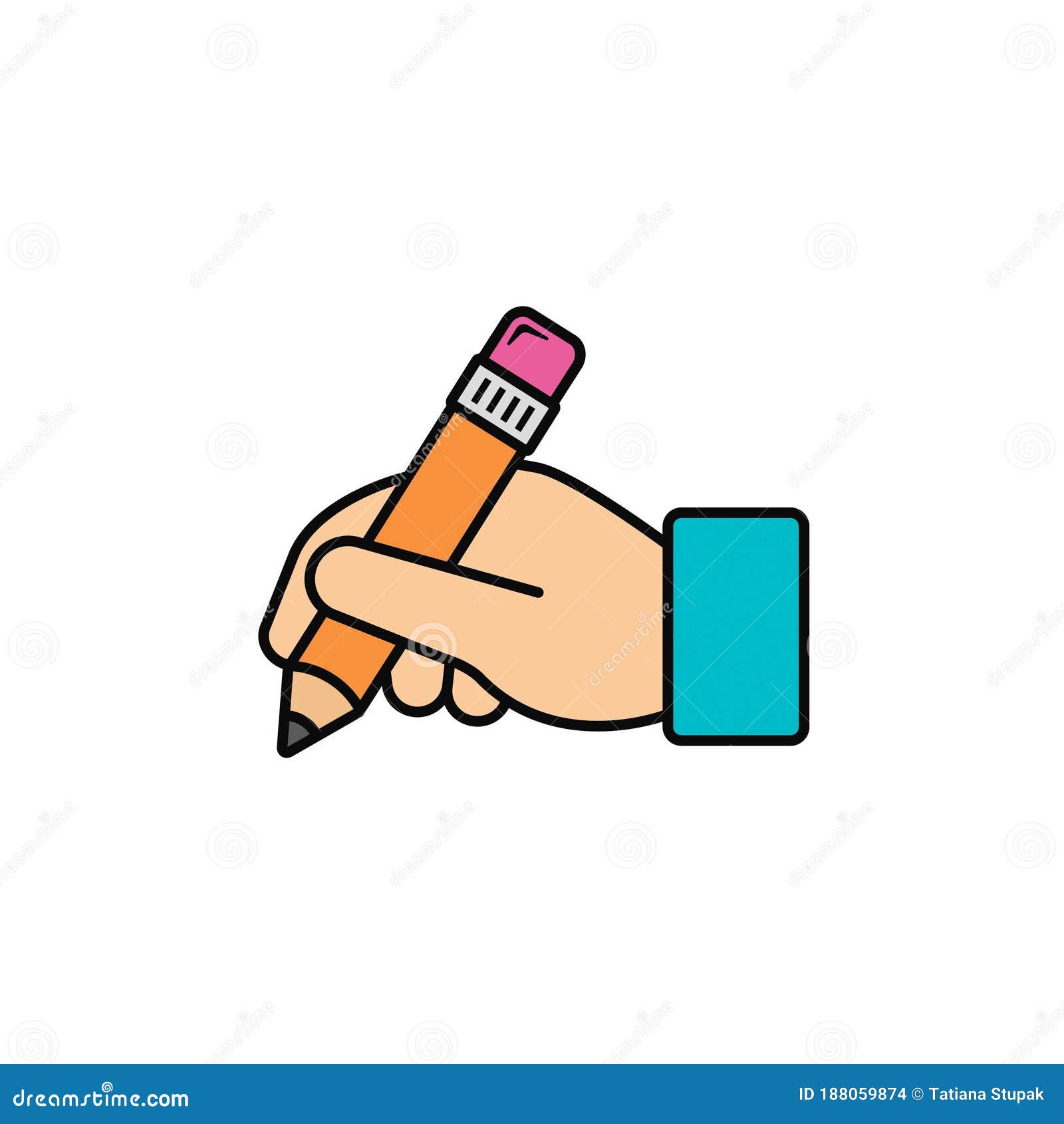 Hand Hold Pencil Icon. Hand Writing Icon Stock Vector - Illustration of ...