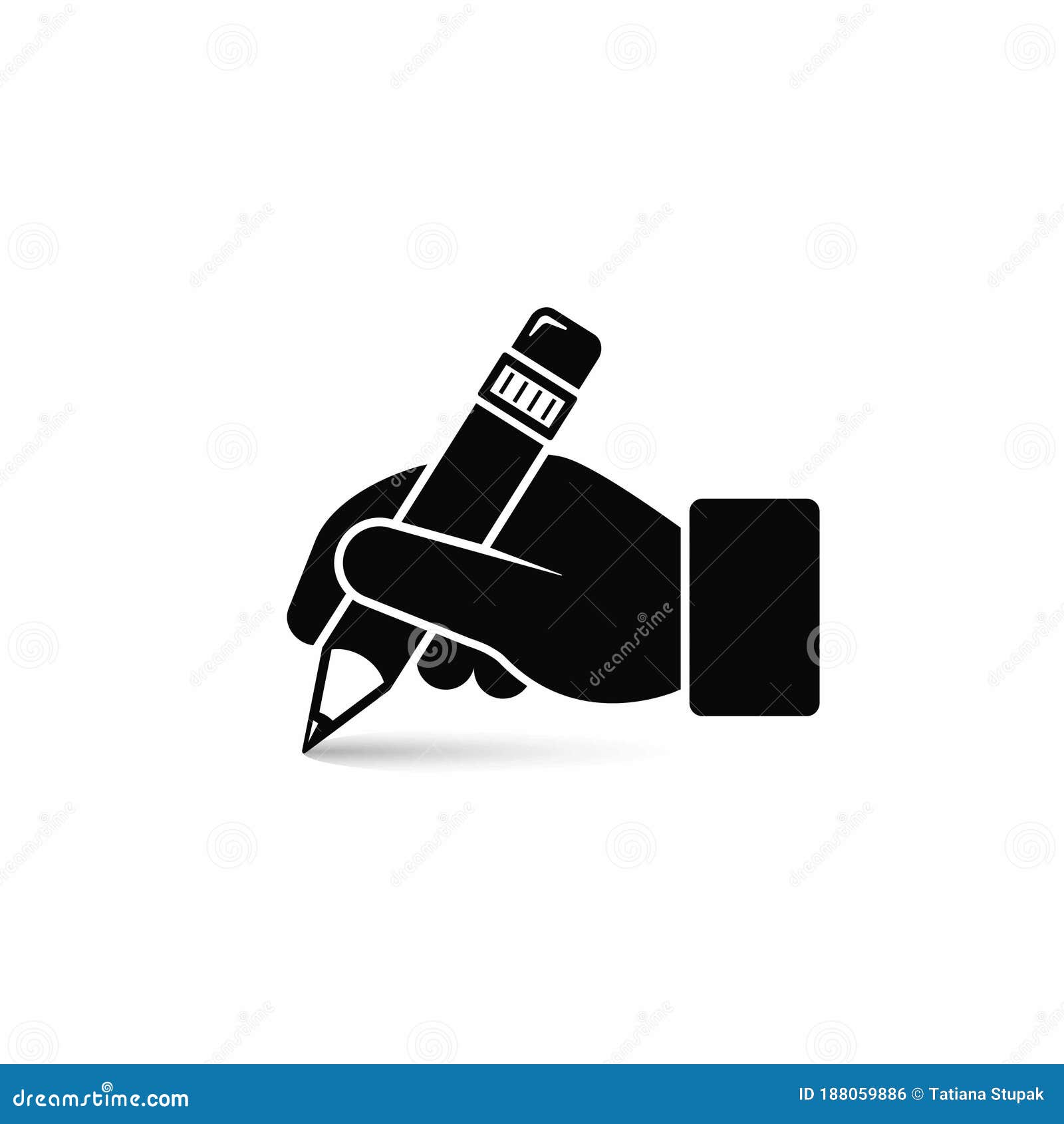 Hand Hold Pencil Icon. Hand Writing Icon Stock Vector - Illustration of ...