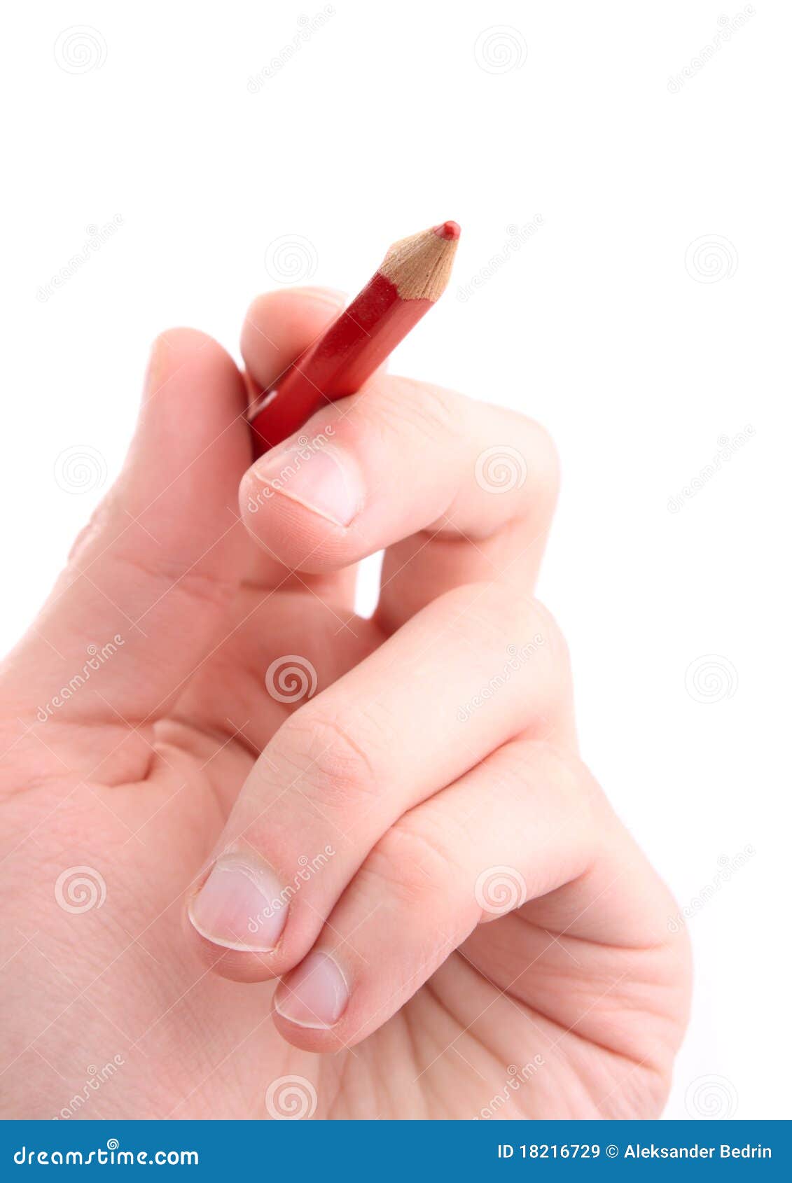 Hand hold pencil. Isolated stock image. Image of hand - 18216729
