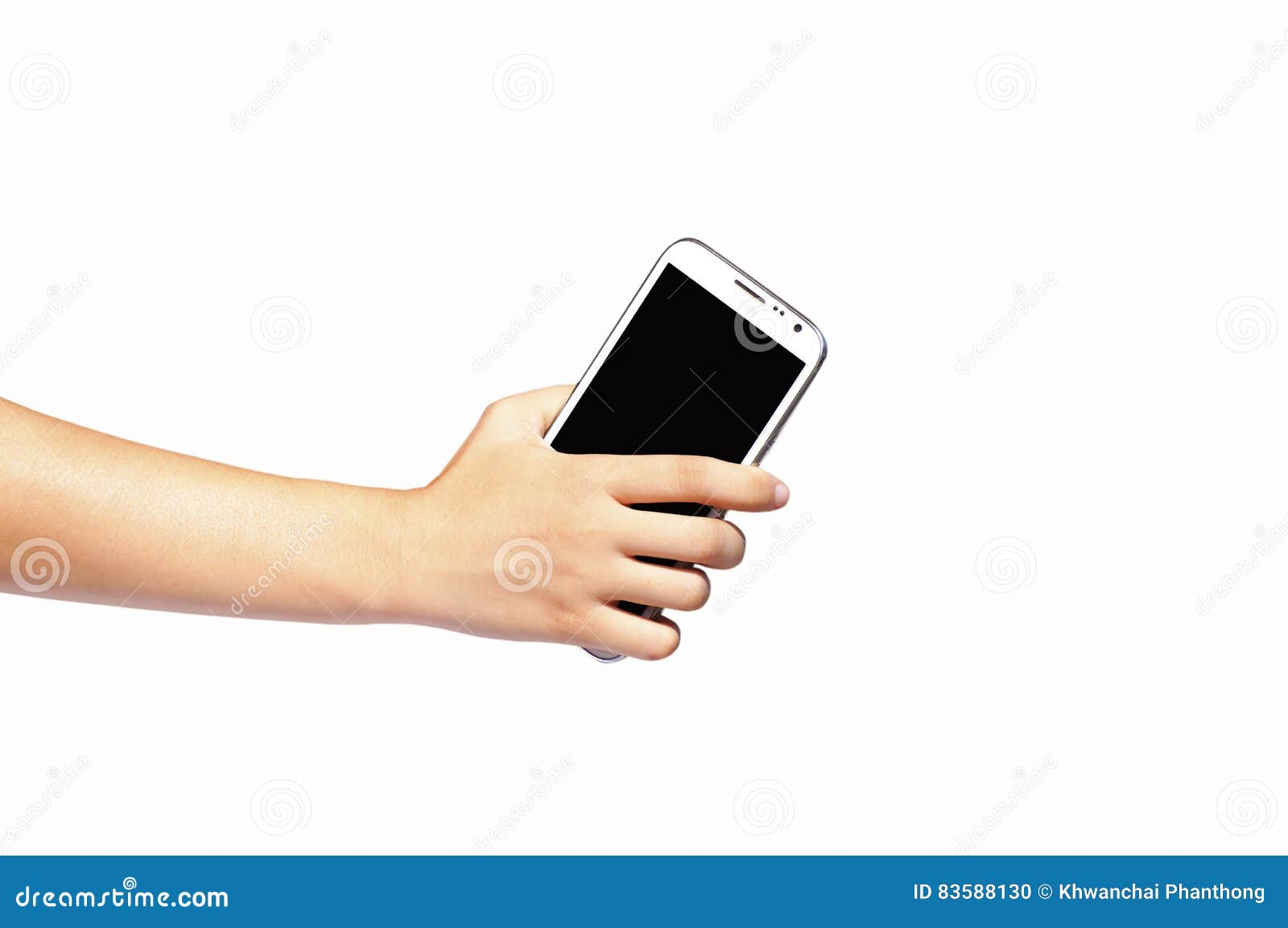 Hand Hold Phone with Back Hand Isolated Stock Photo - Image of ...