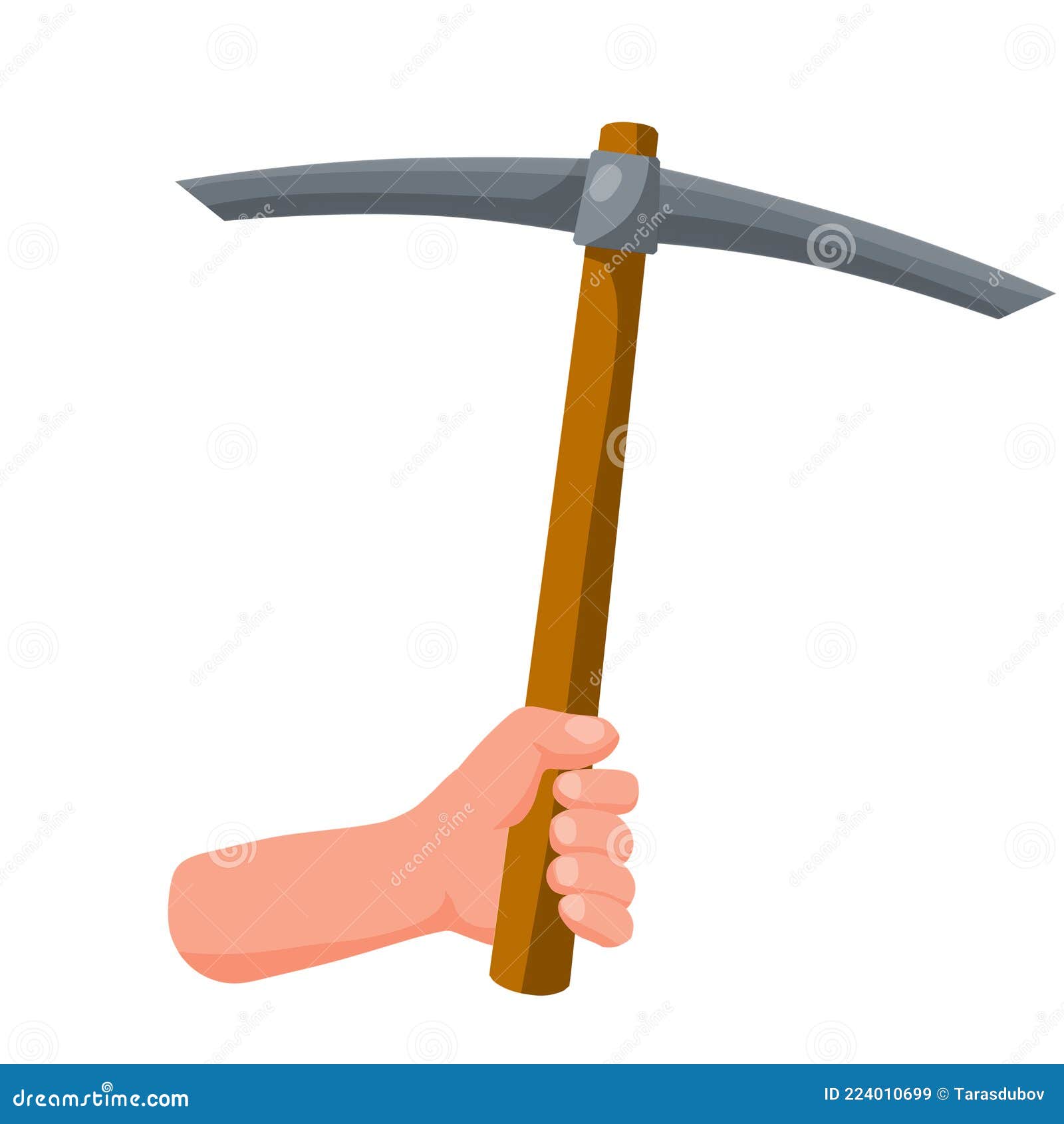 Hand Hold Pickaxe. Tool of Digger and Miner. Industrial Work Stock ...