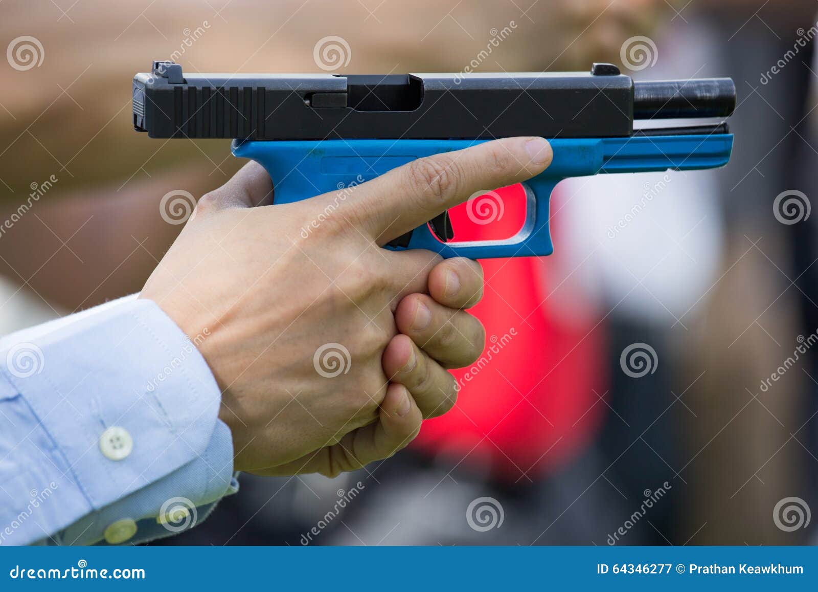 Hand Hold Pistol and Slide Back Stock Image - Image of hold, defend ...