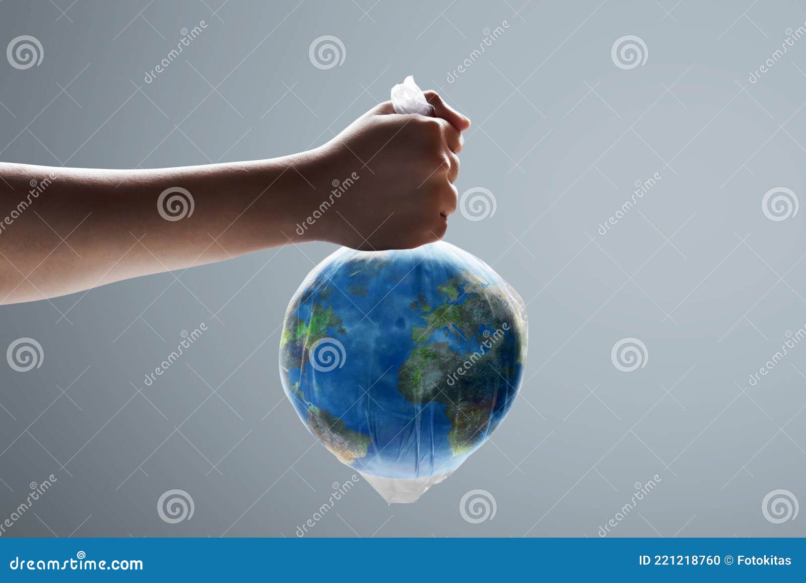 Hand Hold Planet Earth in a Plastic Stock Photo - Image of holding ...