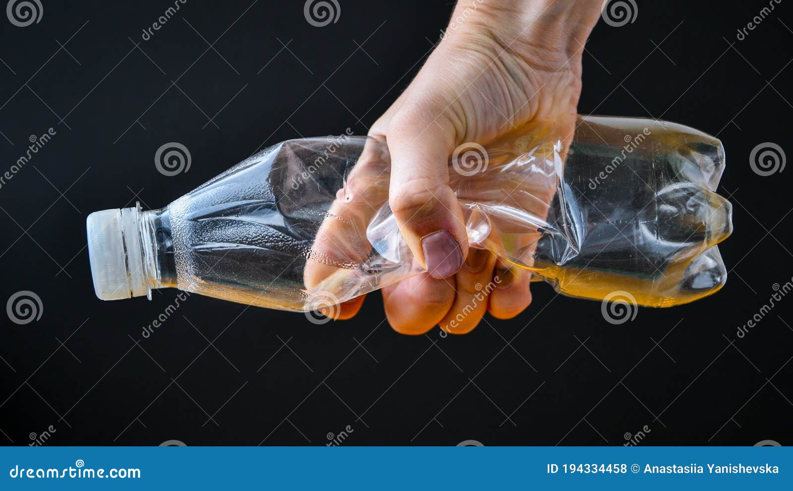 Hand Hold Plastic Bottles To Discard ,concept Global Warming ...