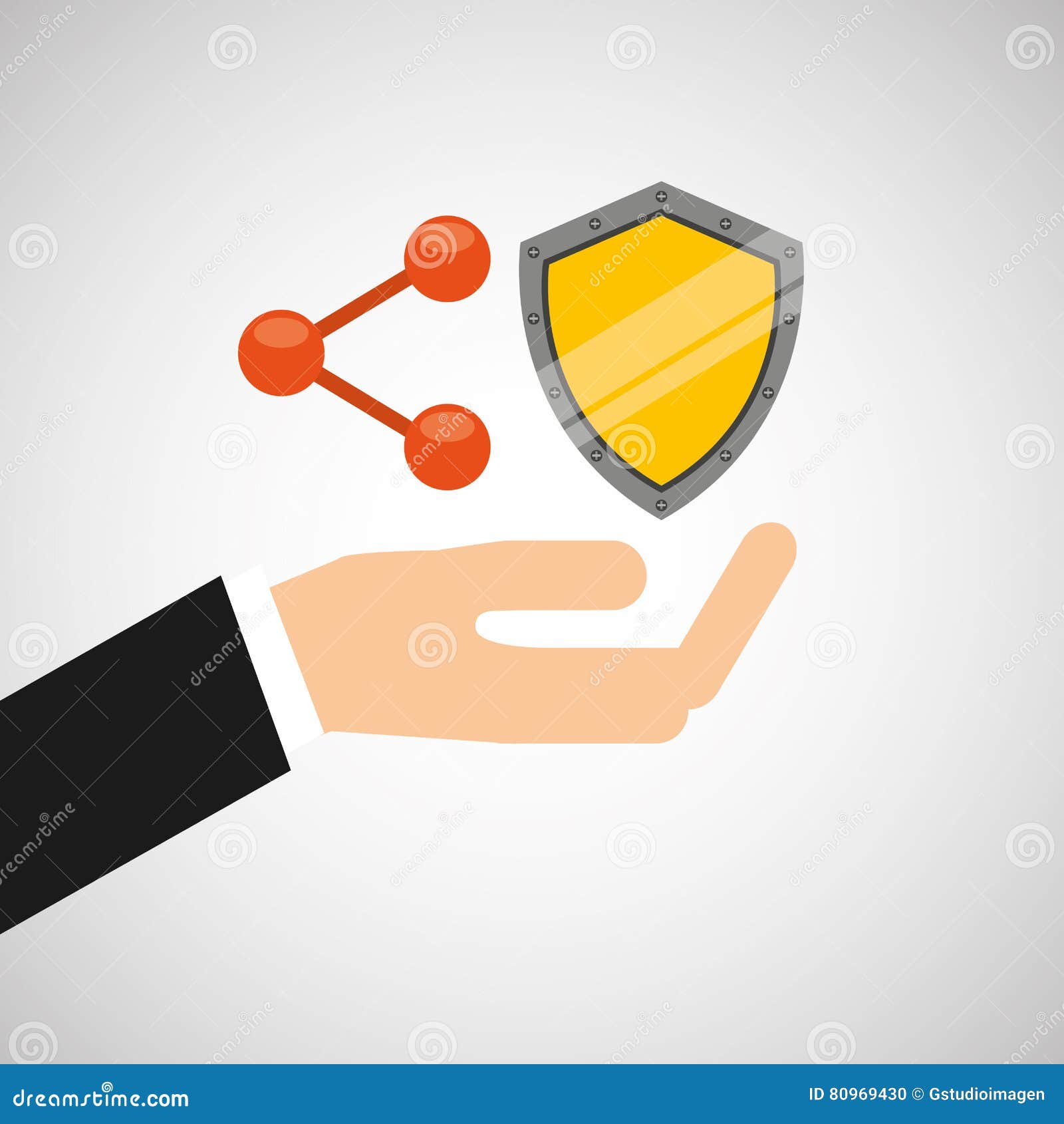 Hand Hold Protected Concept Share Shield Stock Vector - Illustration of ...