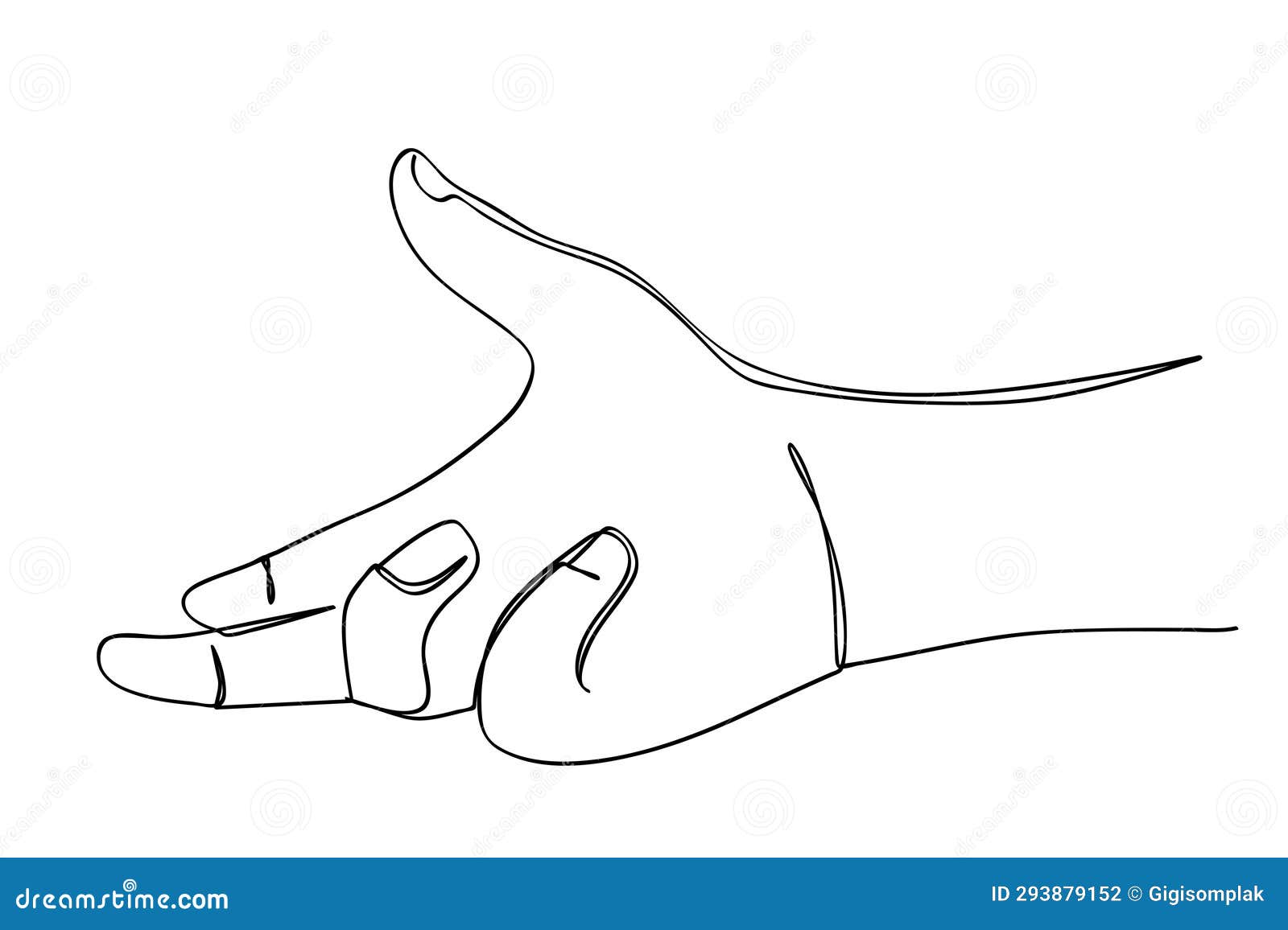 Hand Hold or Receive Something, Simple Vector Continuous Line Art Stock ...