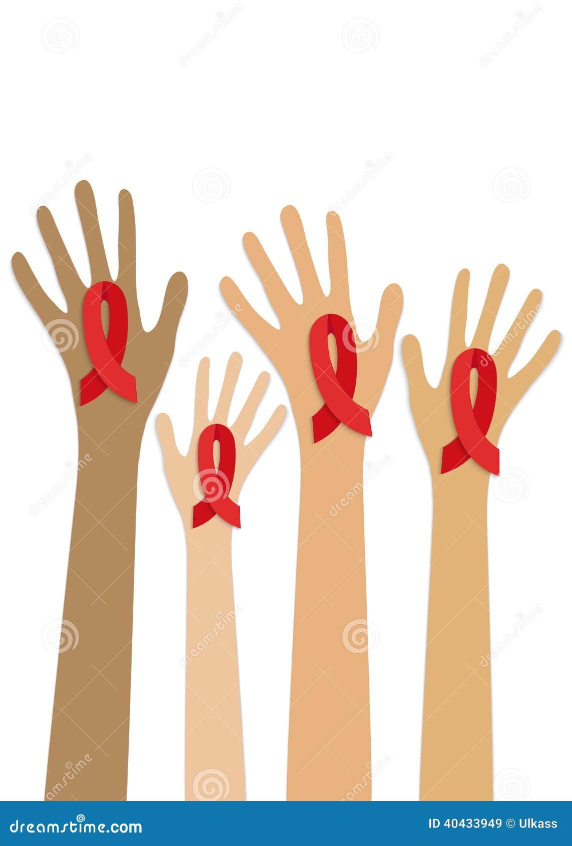 Hand with hold red ribbon. stock vector. Illustration of hands - 40433949