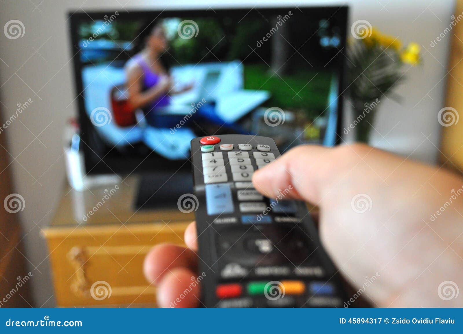 Hand hold remote control stock image. Image of adjusting - 45894317
