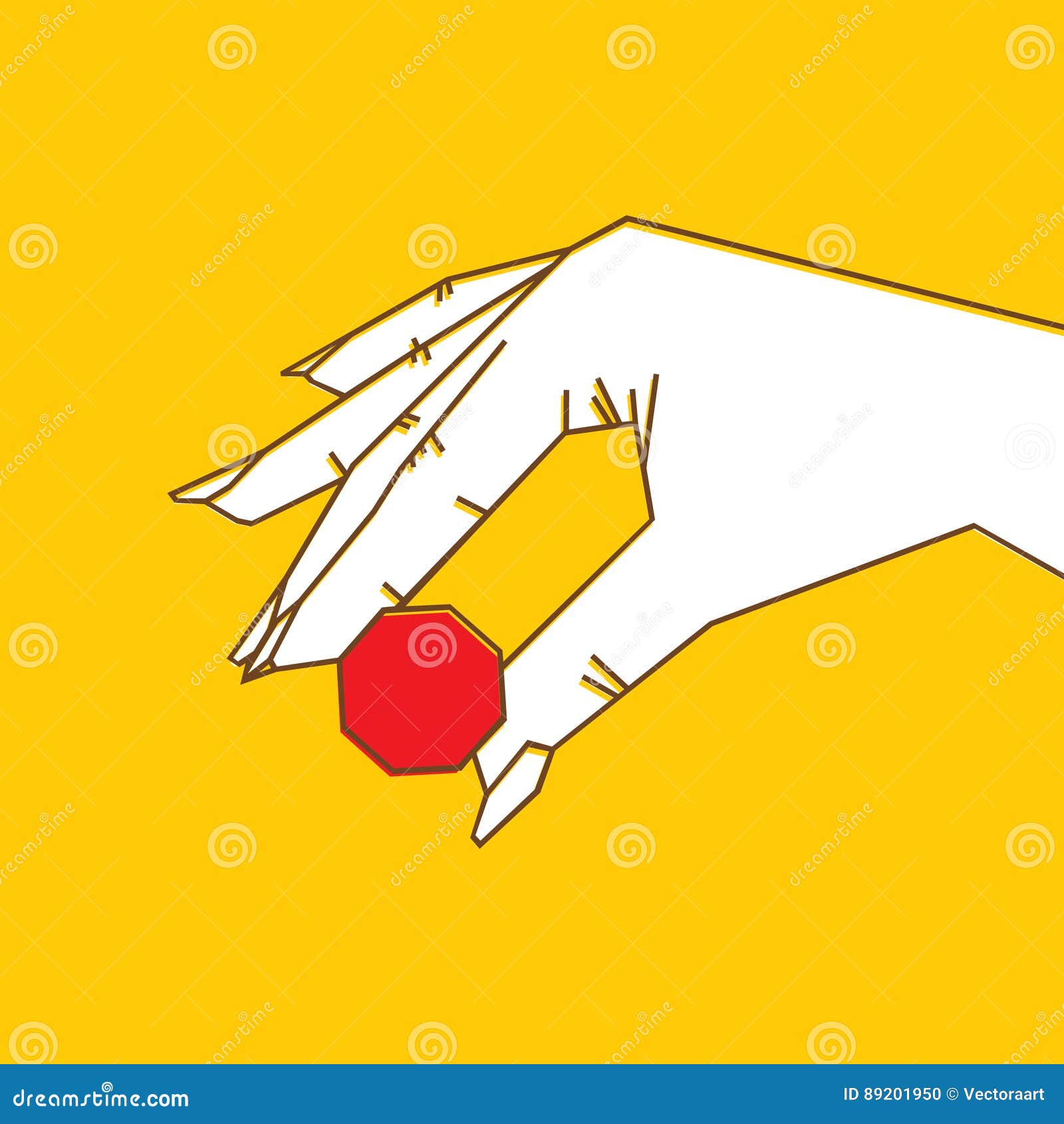 Hand Hold Round Object Design Stock Vector - Illustration of hold ...