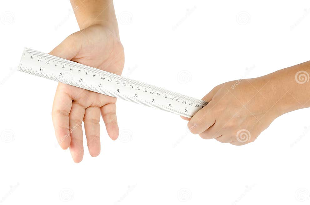 Hand Hold Ruler Hit Another Hand Stock Image - Image of concept ...