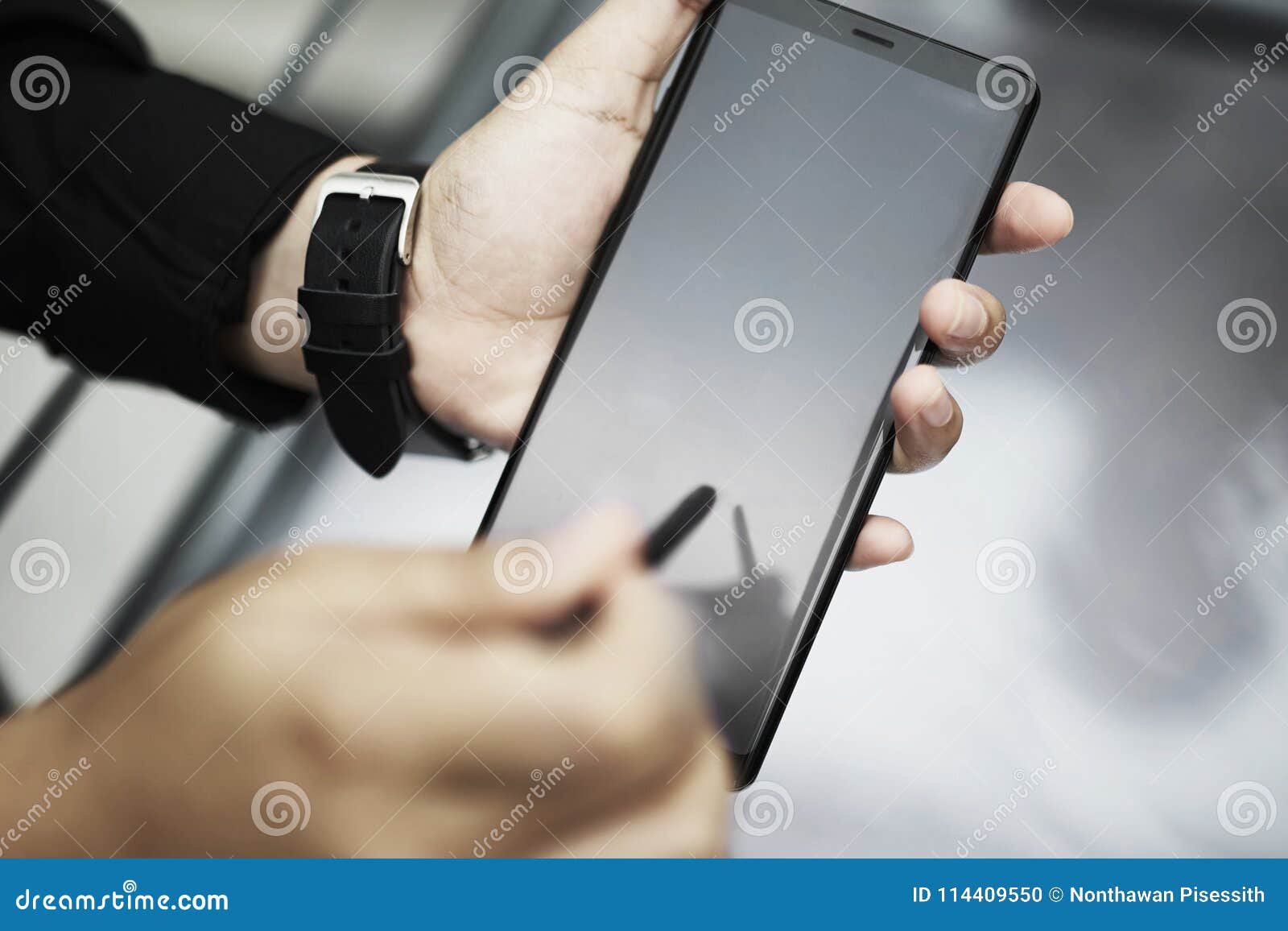 Hand Hold a Smartphone, Phone Screen, Mock Up Stock Photo - Image of ...