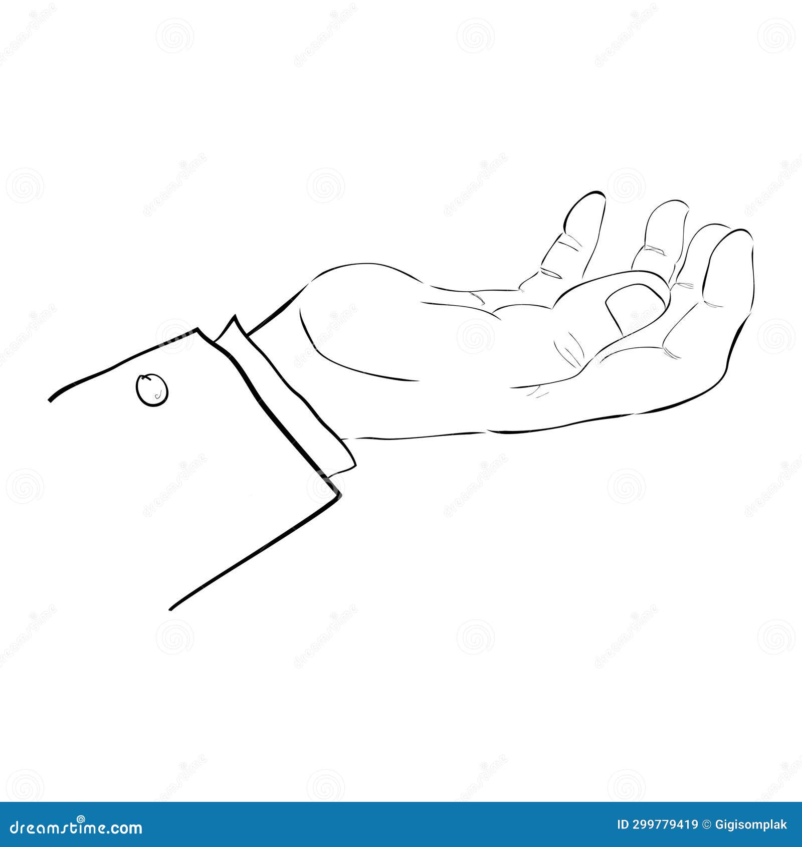 Hand Hold Take Receive Something, Simple Hand Draw Sketch Doodle Stock ...