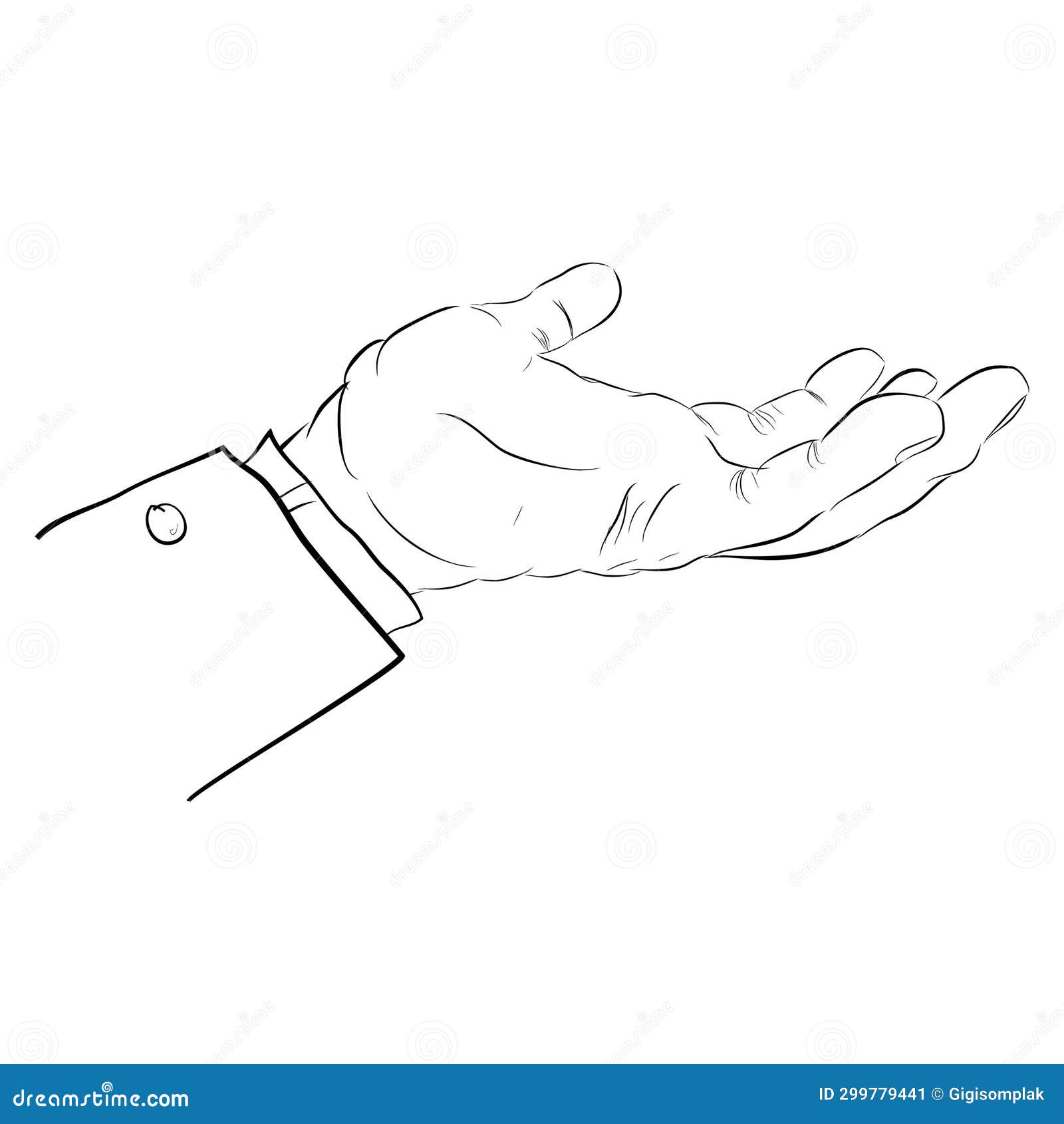 Hand Hold Take Receive Something, Simple Hand Draw Sketch Doodle Stock ...