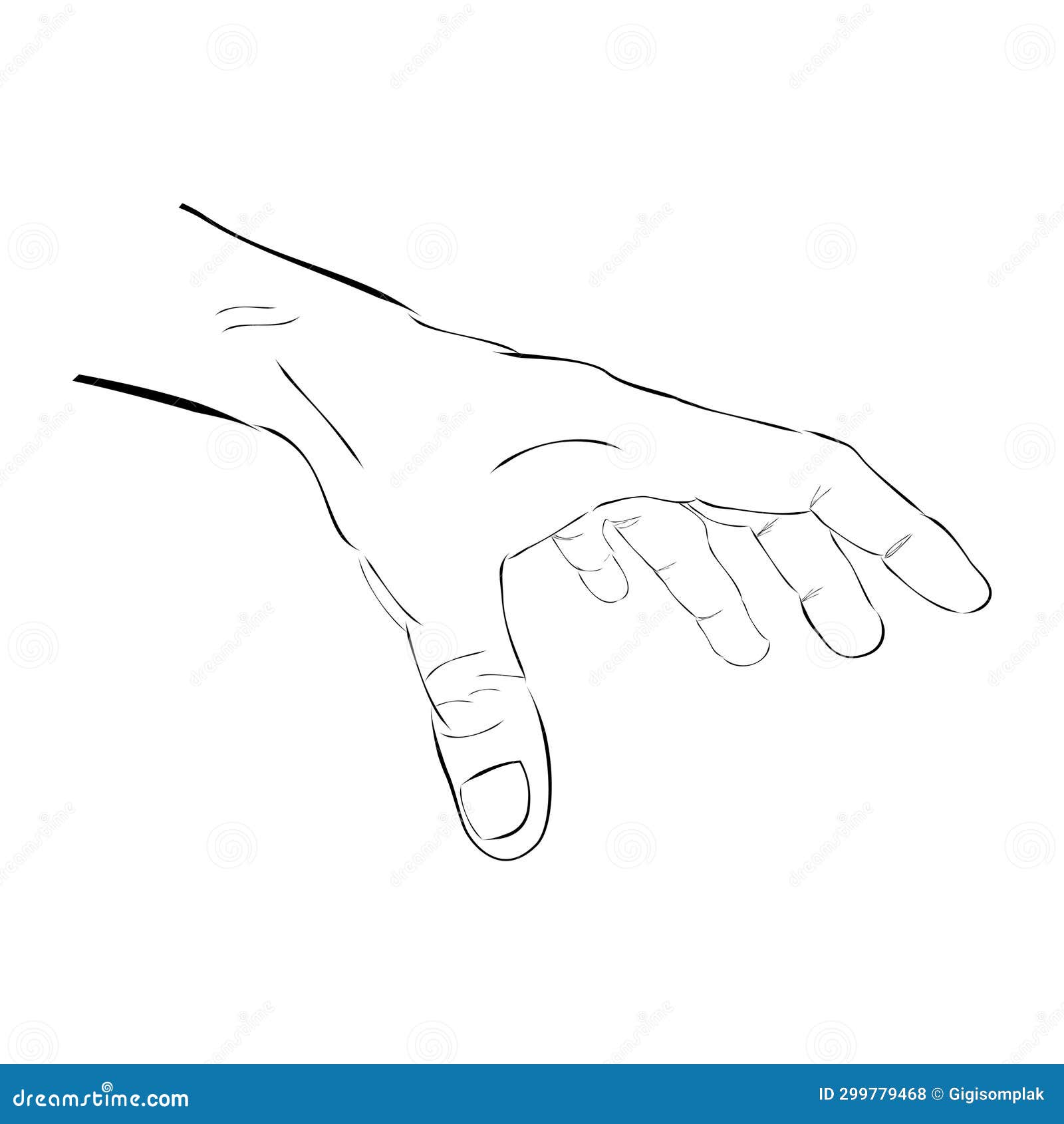Hand Hold Take Receive Something, Simple Hand Draw Sketch Doodle Stock ...