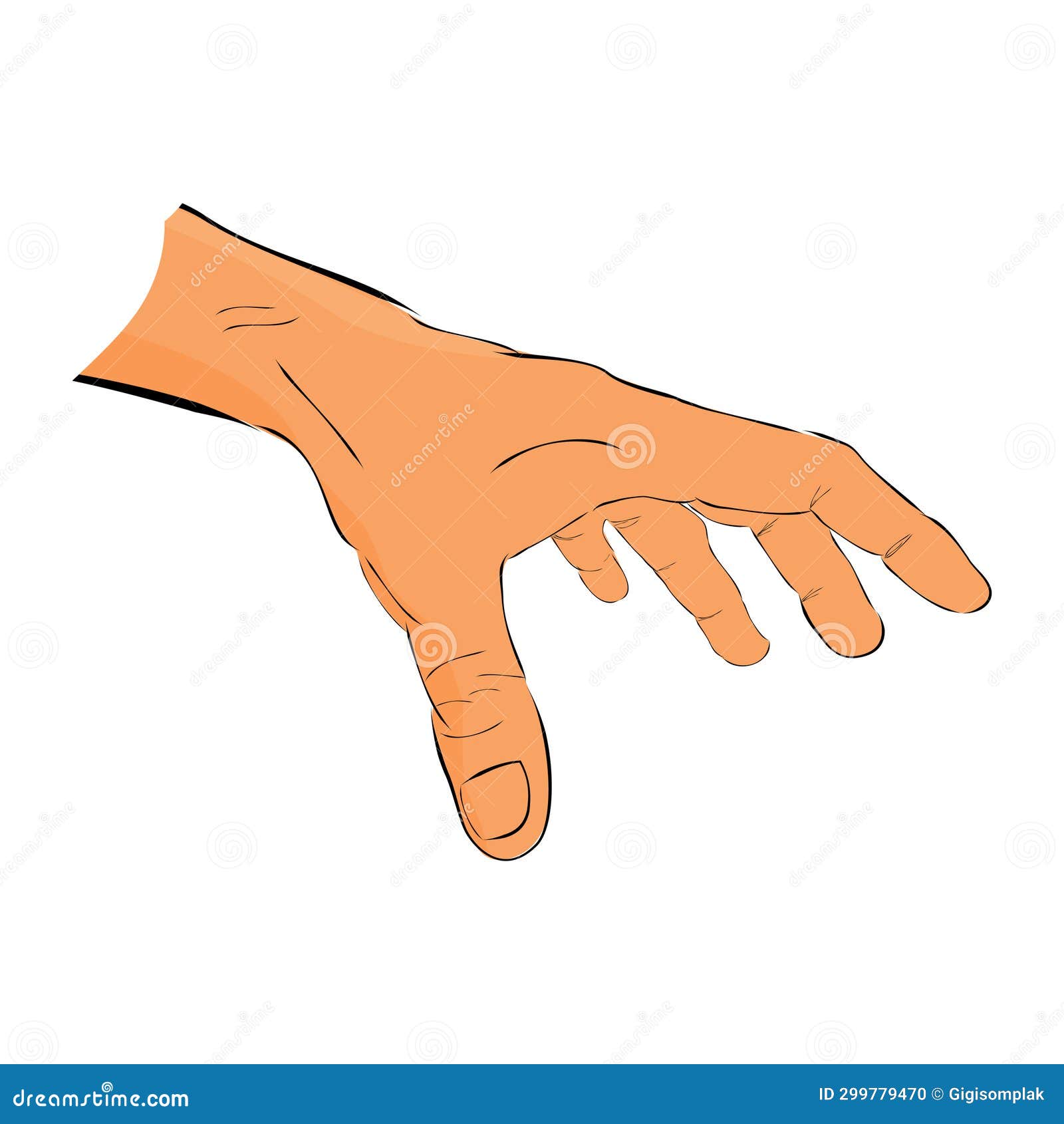 Hand Hold Take Receive Something, Simple Hand Draw Sketch Doodle Stock ...