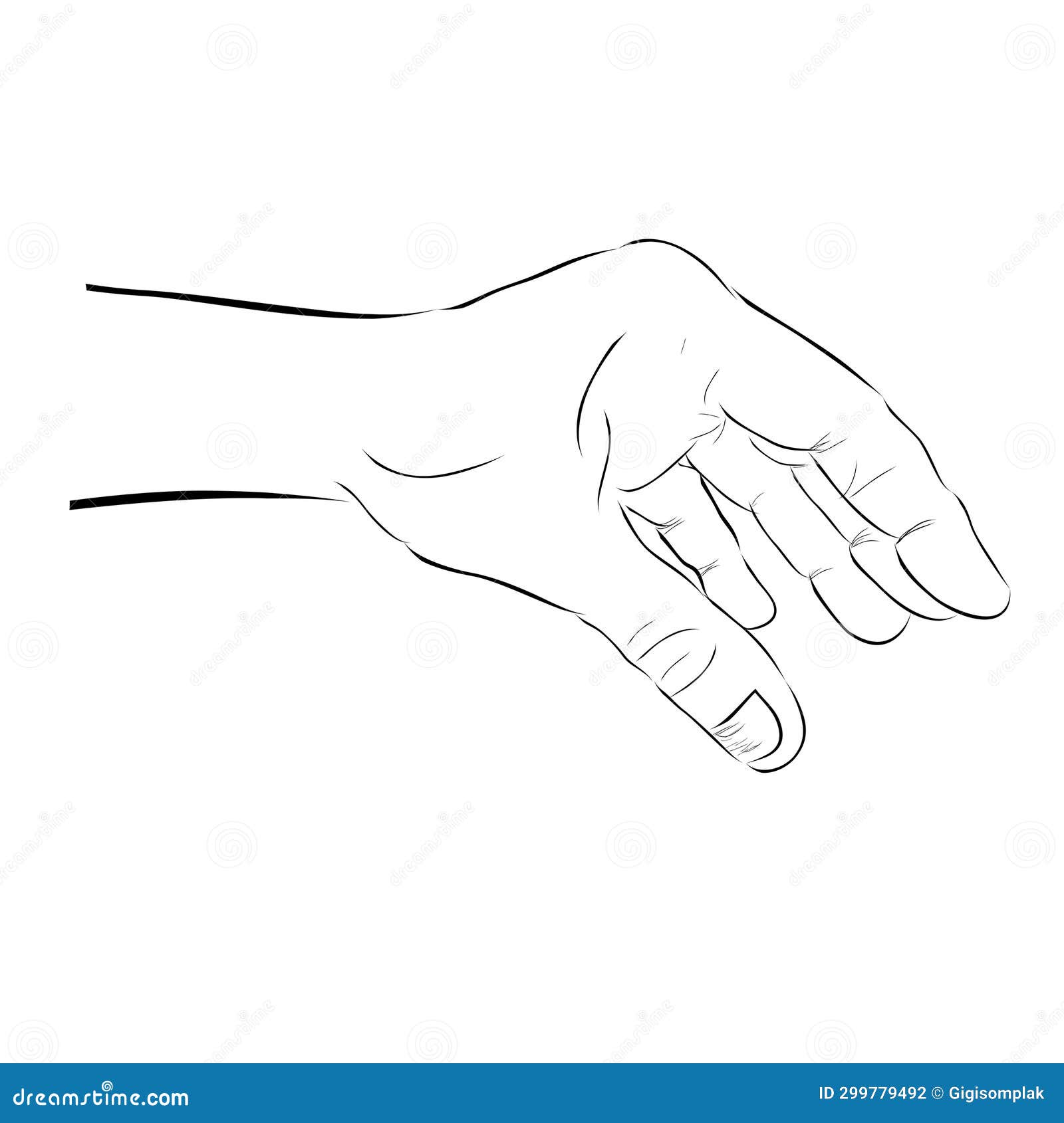 Hand Hold Take Receive Something, Simple Hand Draw Sketch Doodle Stock ...