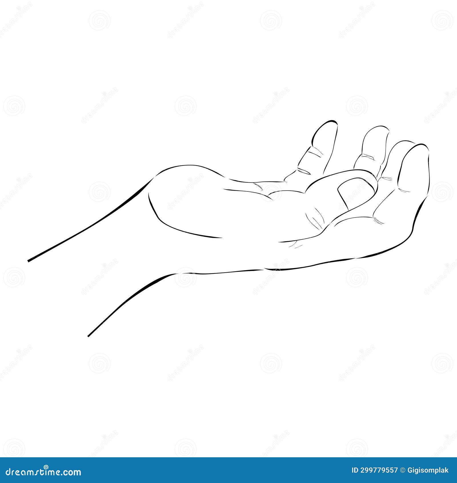 Hand Hold Take Receive Something, Simple Hand Draw Sketch Doodle Stock ...