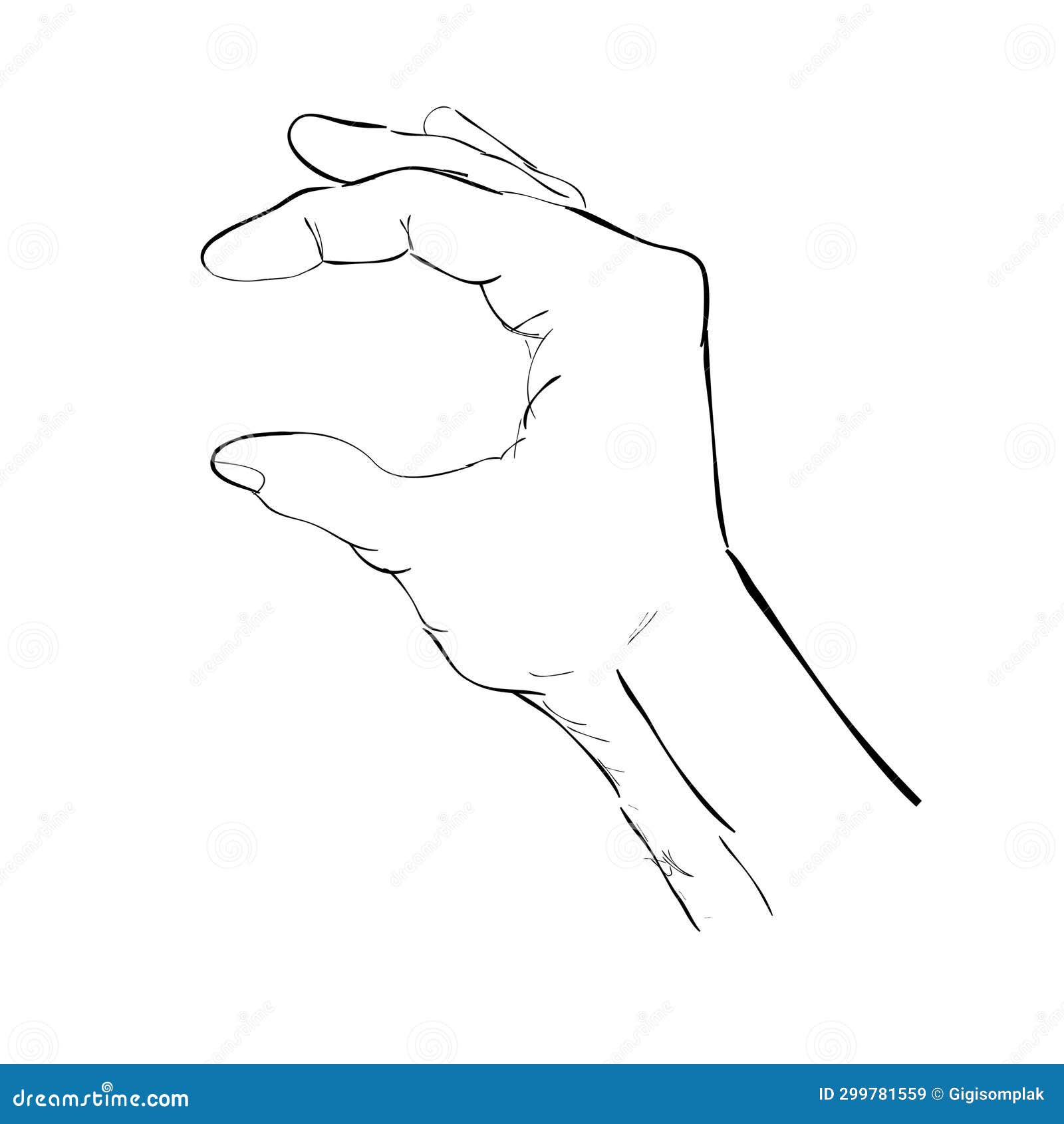 Hand Hold Take Receive Something, Simple Hand Draw Sketch Doodle Stock ...