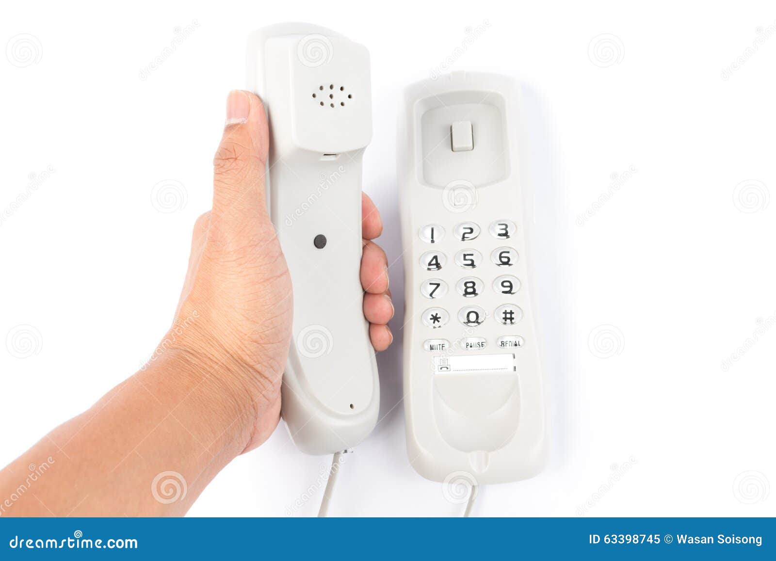 Hand Hold a Telephone for Business Stock Image - Image of office ...