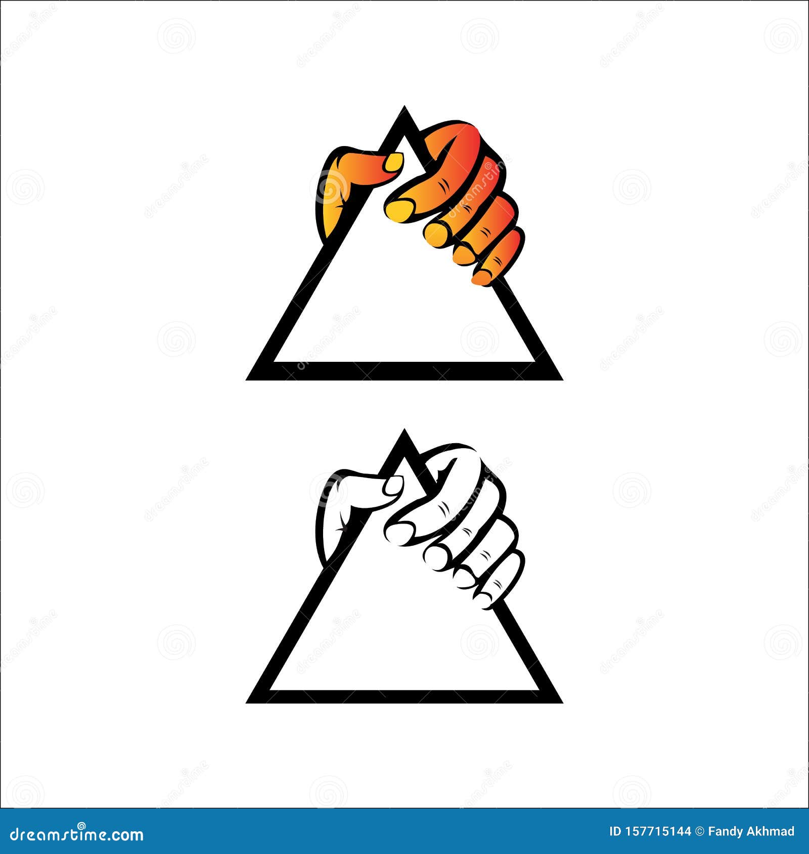 Hand Hold Triangle Logo Vector Icon for Corporate Business Company ...