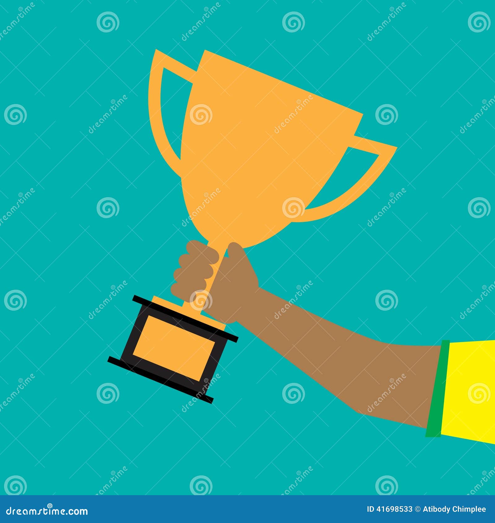Hand hold trophy stock illustration. Illustration of graphic - 41698533
