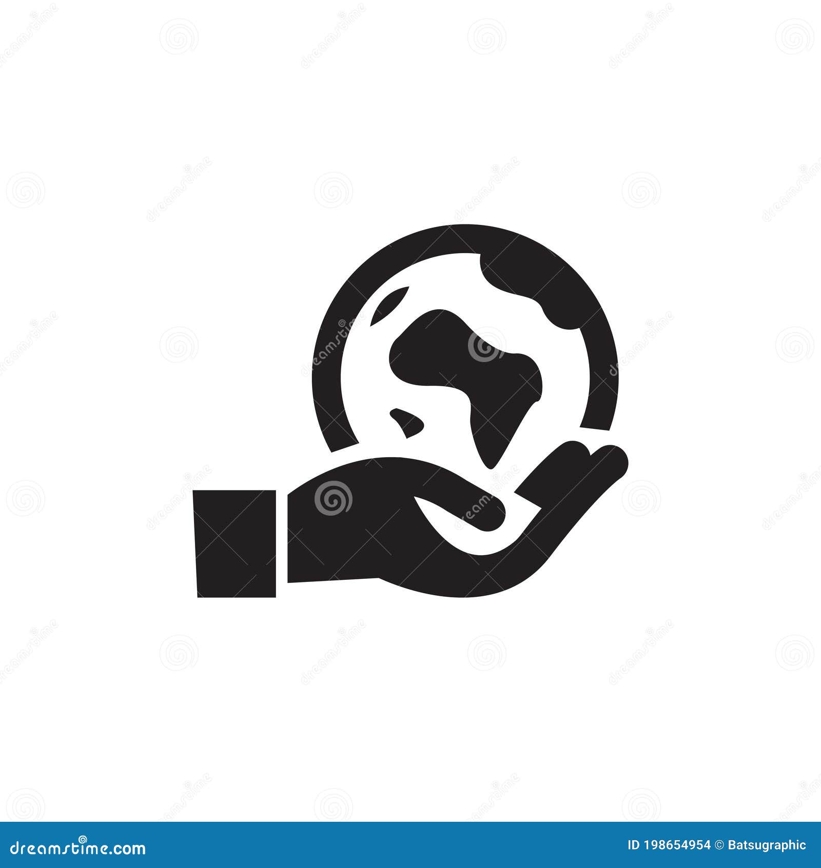 Hand Hold World Vector Icon Design Template Stock Vector - Illustration ...