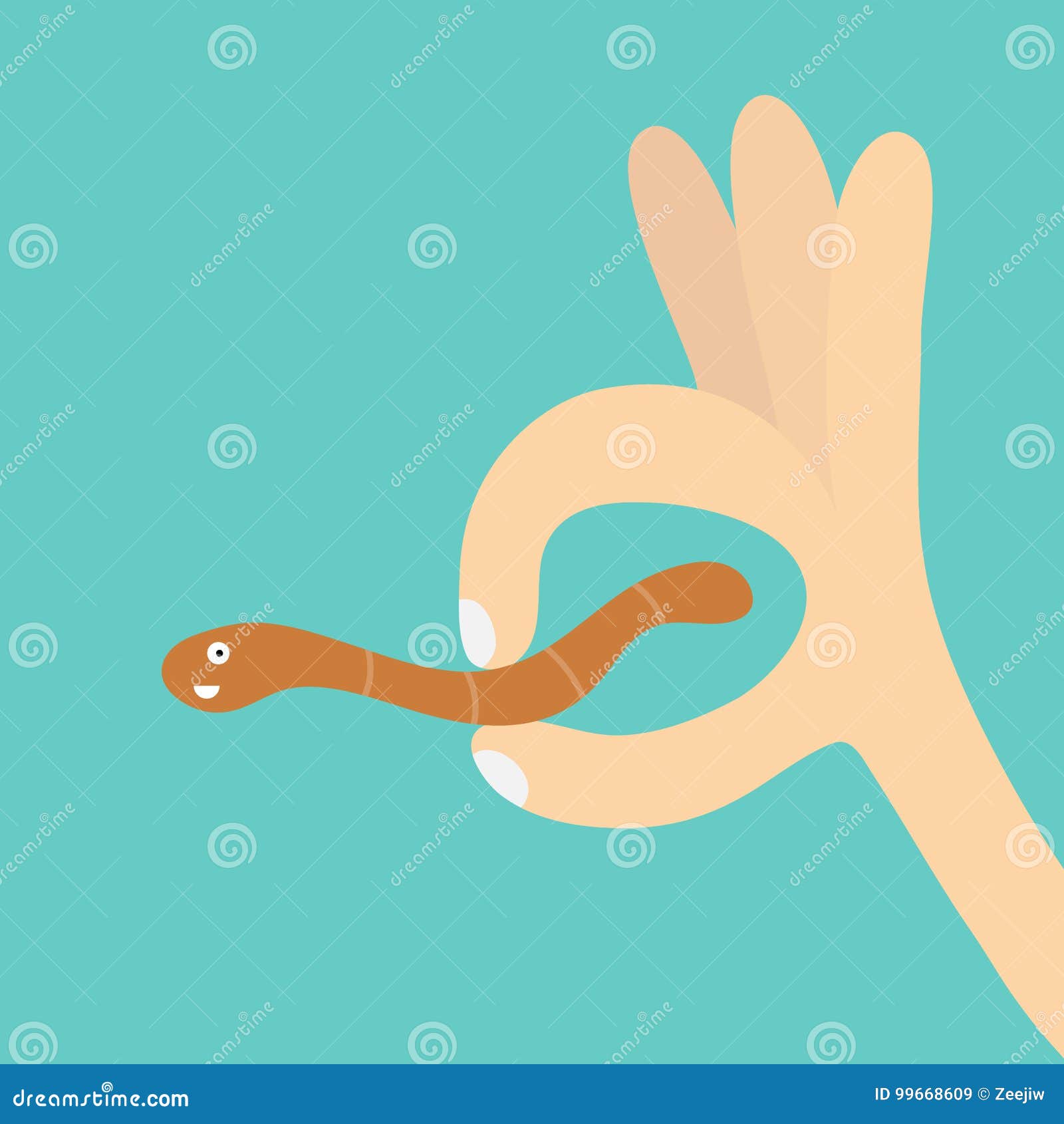 Hand hold worm. stock vector. Illustration of design - 99668609
