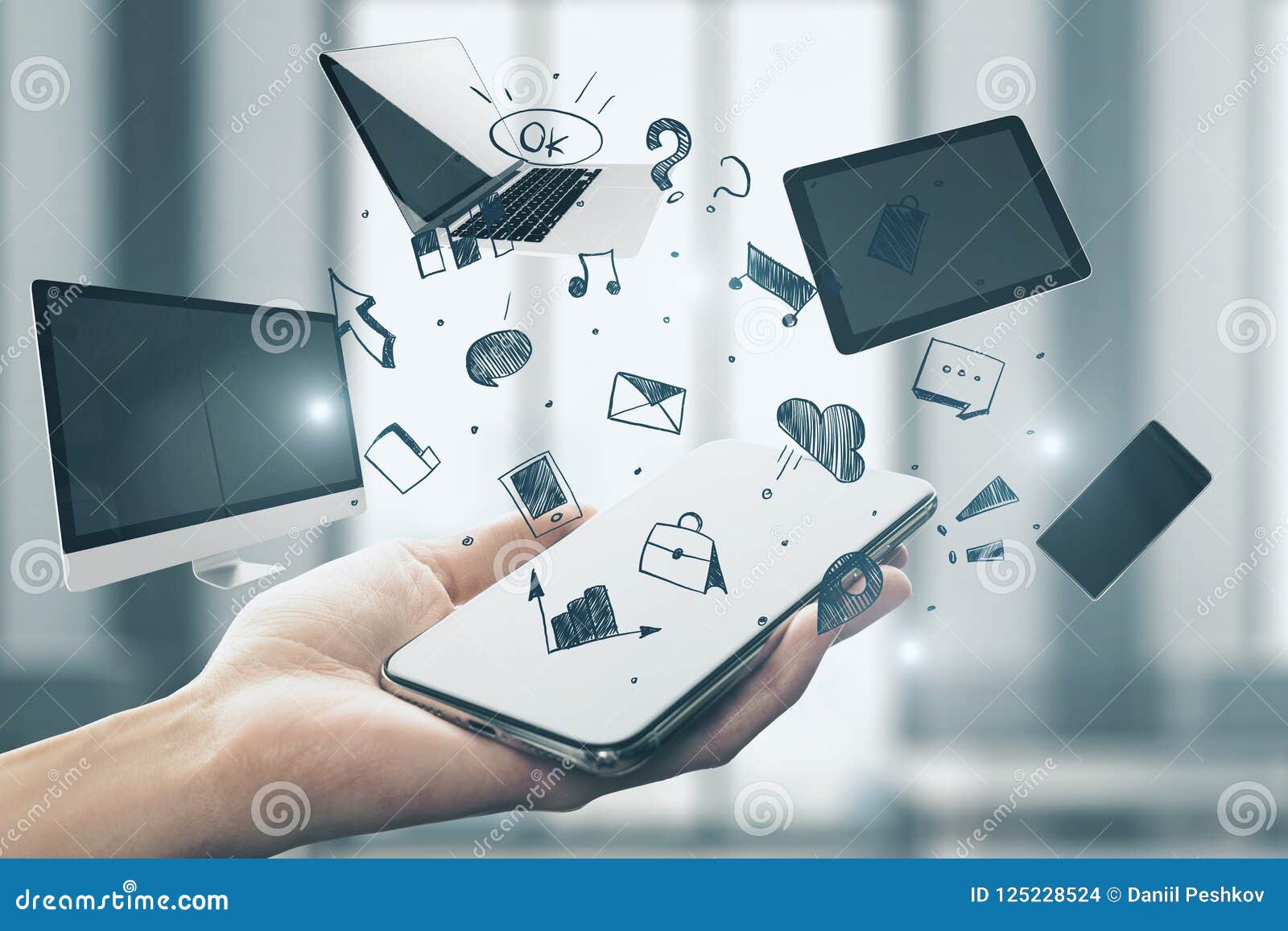 Cloud Computing and Communication Concept Stock Photo - Image of ...
