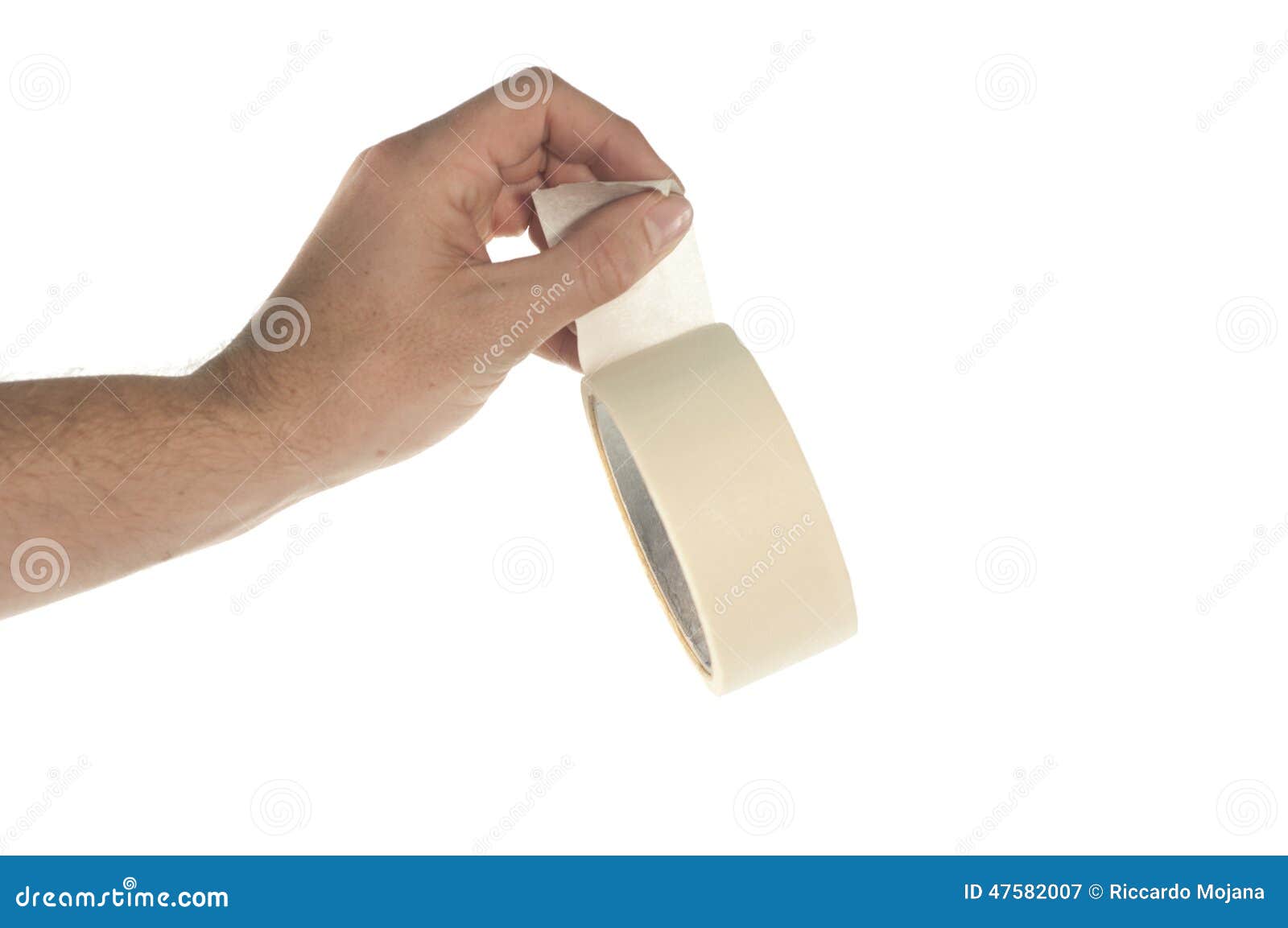 Hand holding adhesive tape stock image. Image of hand - 47582007