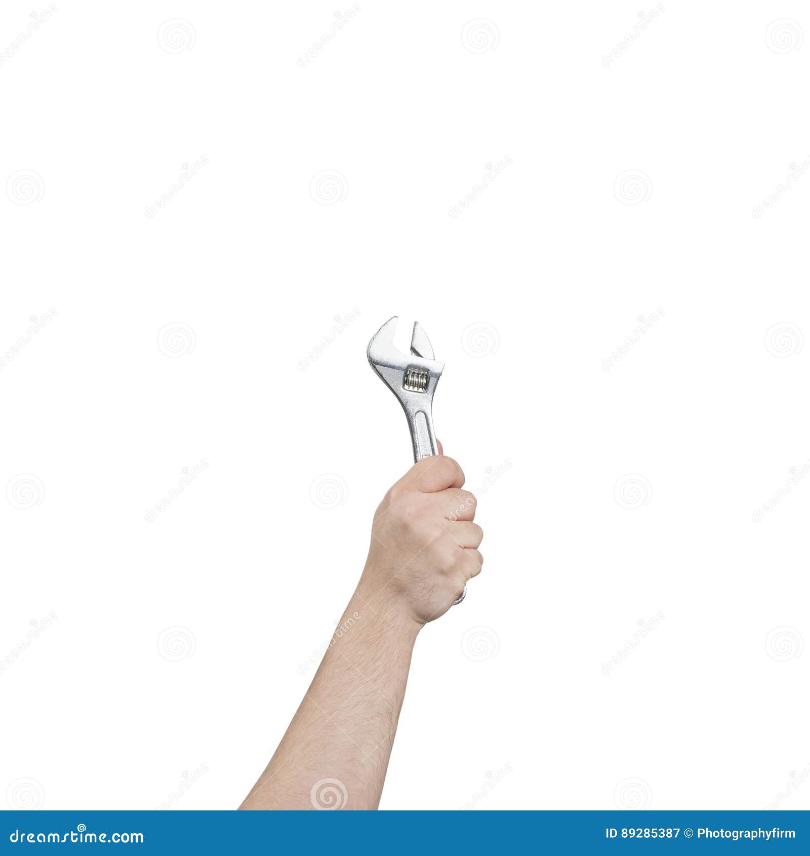 Hand Holding an Adjustable Spanner with Clipping Path Stock Image ...