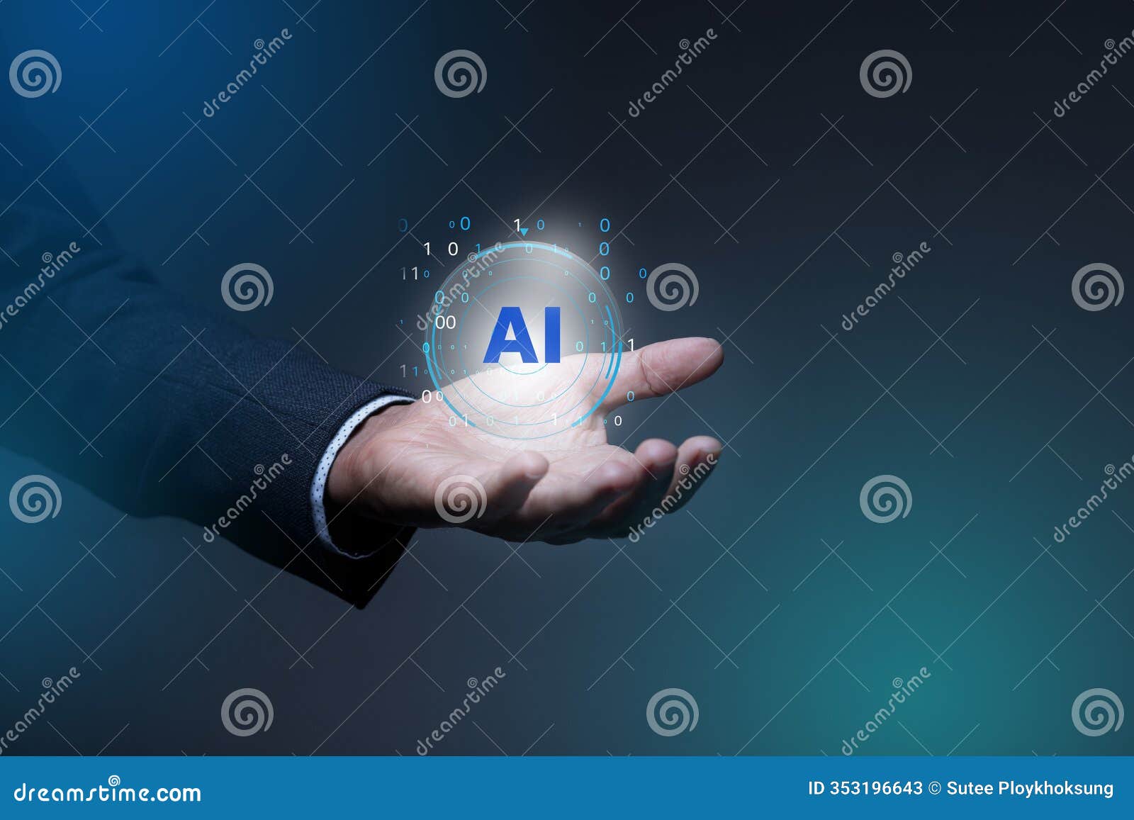 Hand Holding AI Orb, Concept of Generative Ai in daily Work Stock Image ...