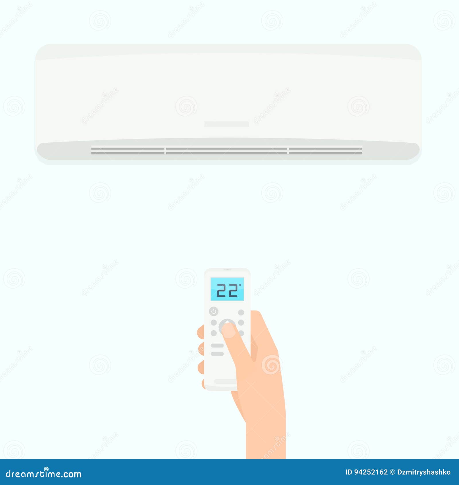 Hand Holding Air Conditioner Remote Control Stock Vector - Illustration ...