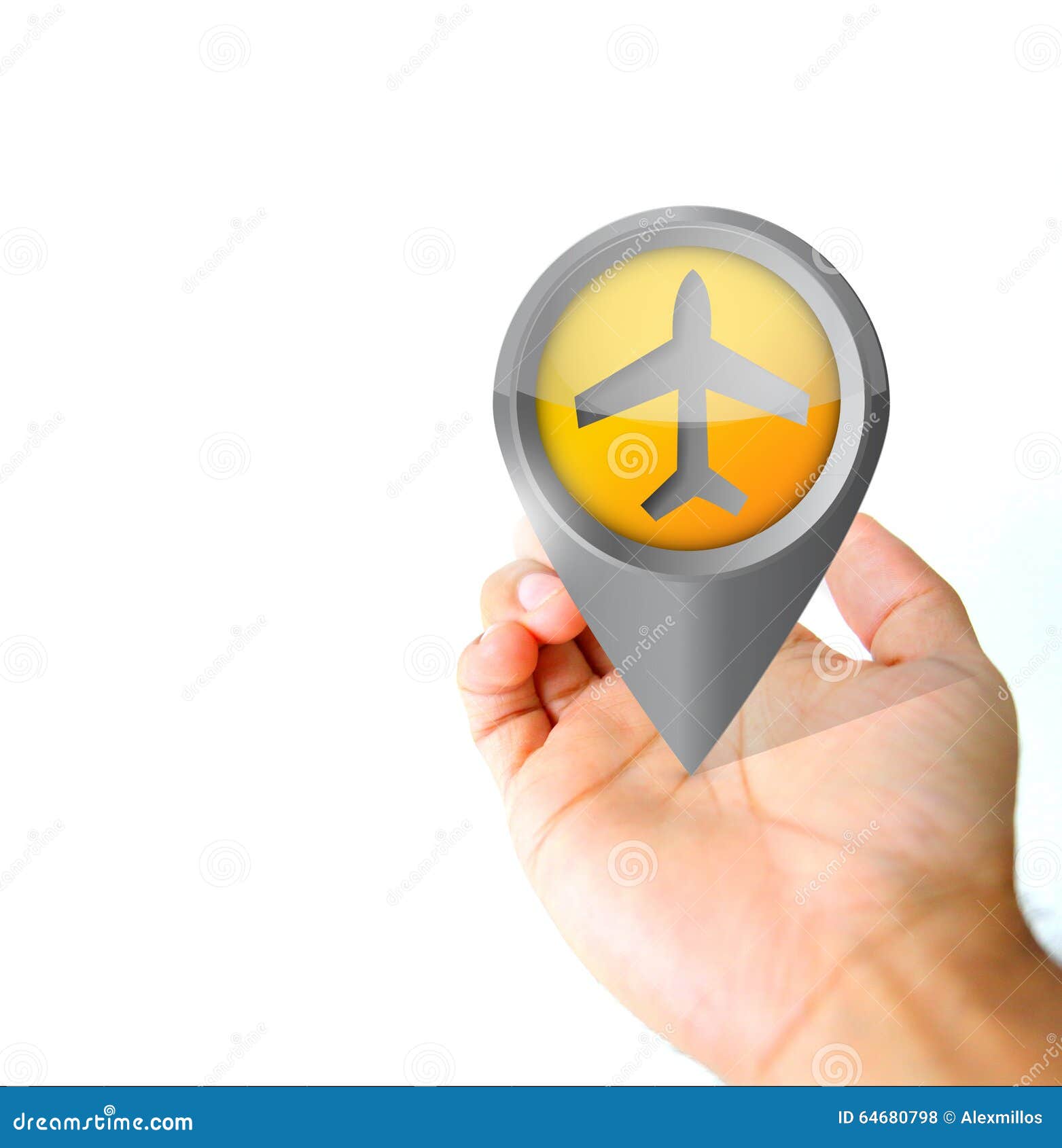 Hand Holding a Airplane Travel Pin Pointer Stock Illustration ...