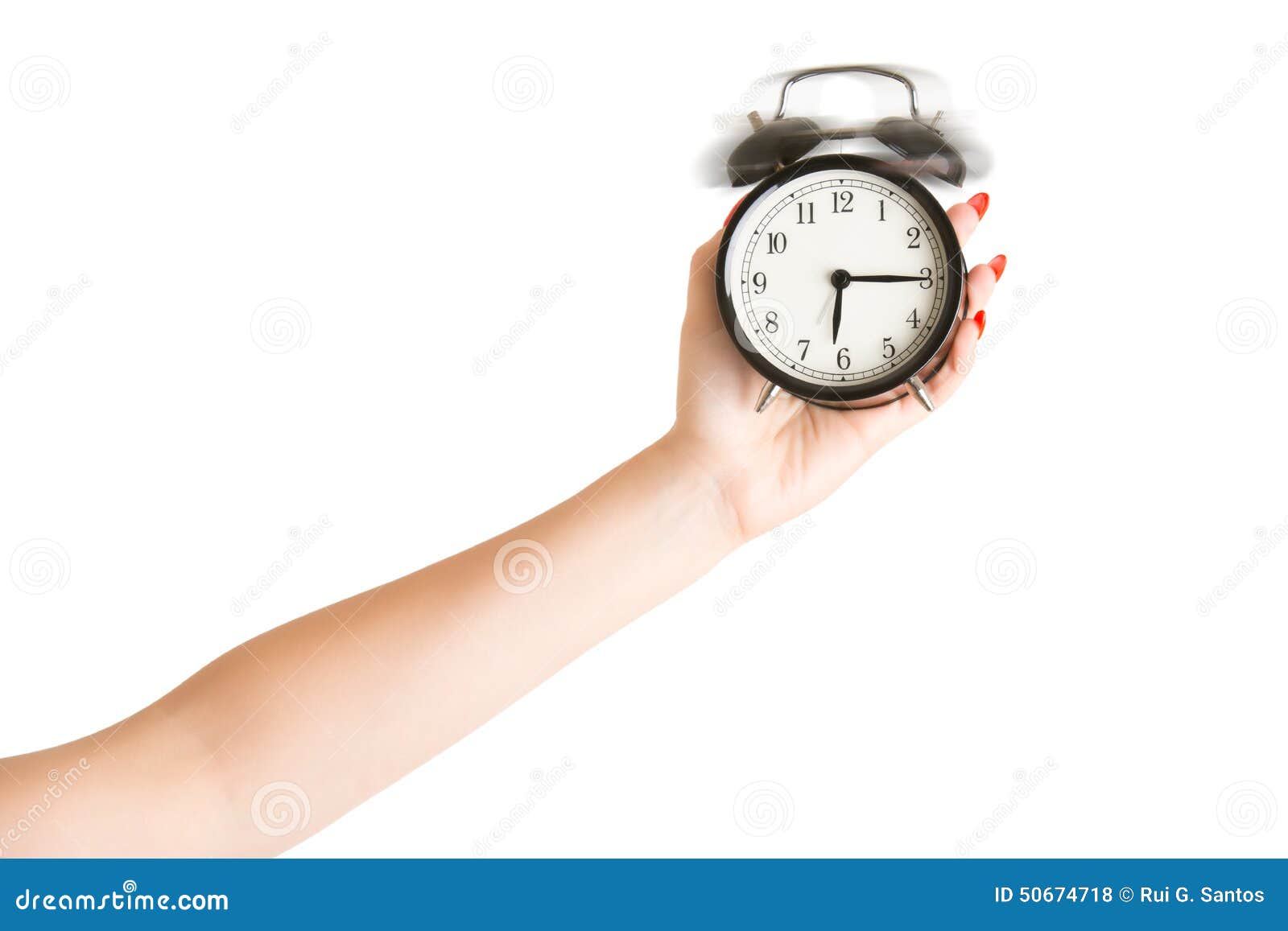 Hand Holding an Alarm Clock Ringing Stock Photo - Image of holding ...
