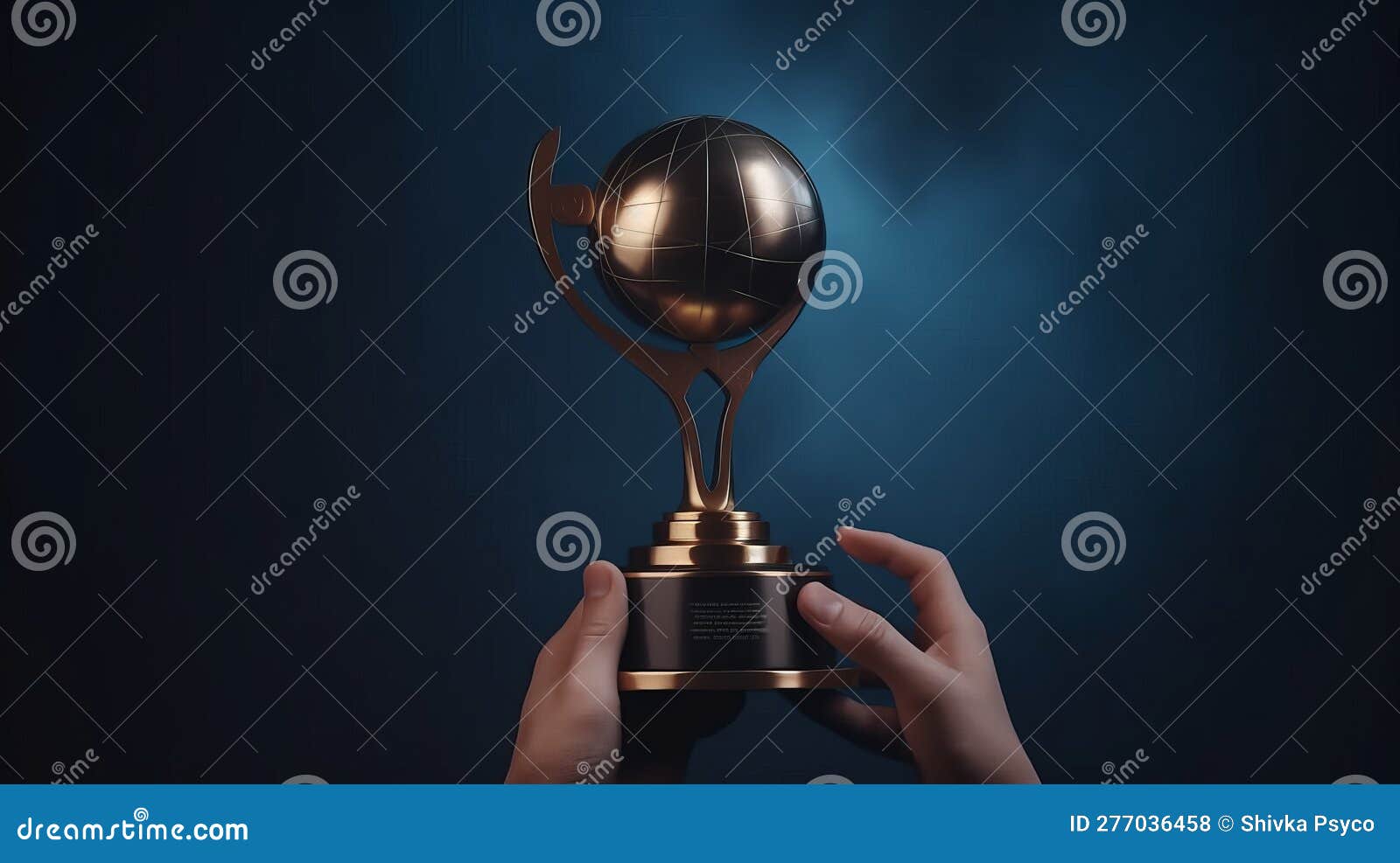 Hand Holding Amazing Trophy Generative AI Stock Photo - Image of team ...