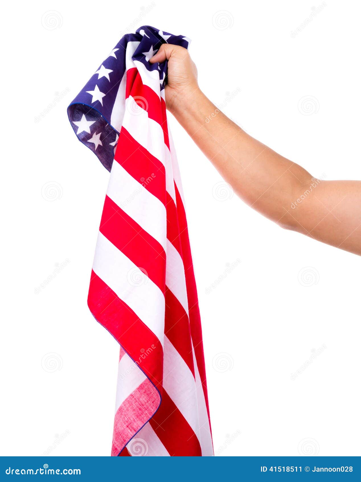Hand Holding American Flag Isolated Stock Image - Image of close ...