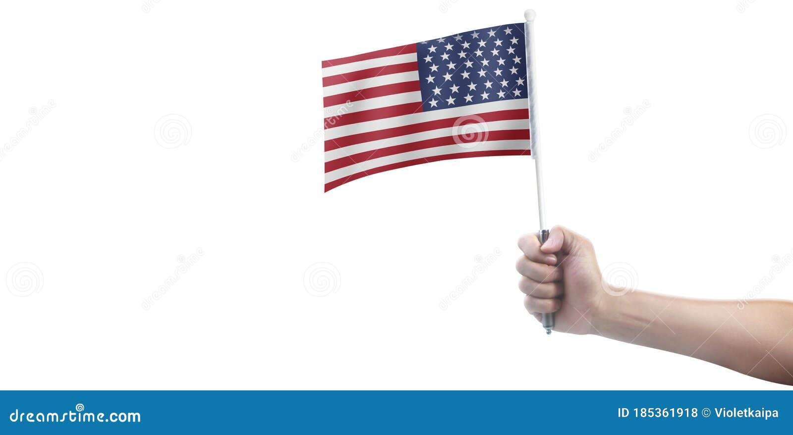 Hand Holding American Flag. Usa Flag in Hand Stock Photo - Image of ...