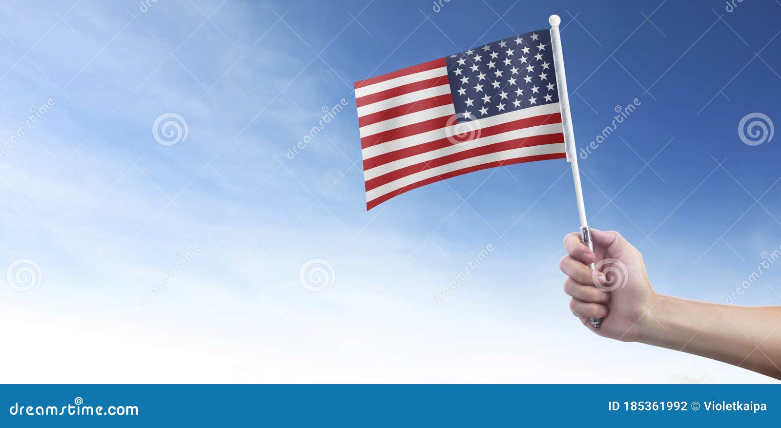 Hand Holding American Flag. Usa Flag in Hand Stock Photo - Image of ...