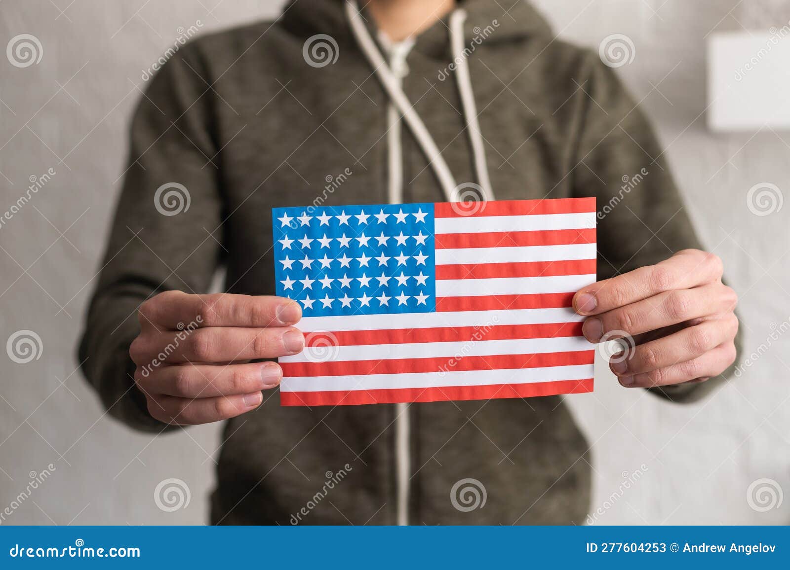 Hand Holding American Flag on White. Stock Image - Image of hand ...