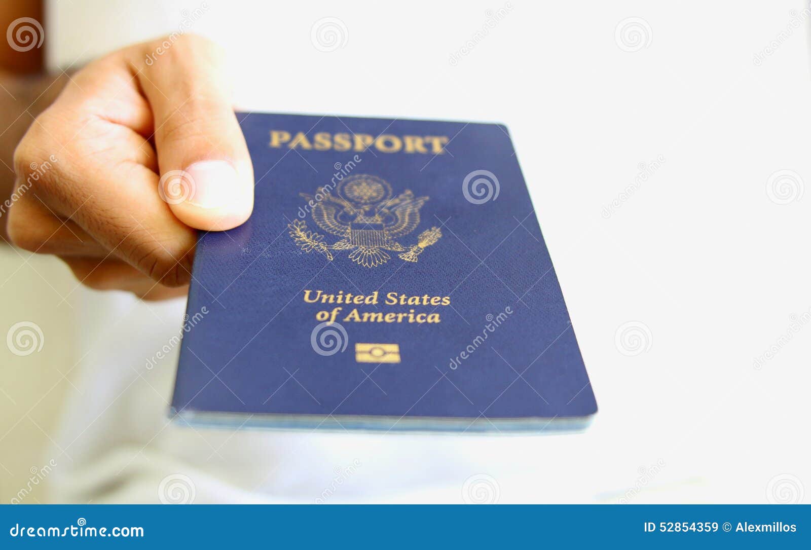 Hand Holding an American Passport Isolated Stock Image - Image of grip ...