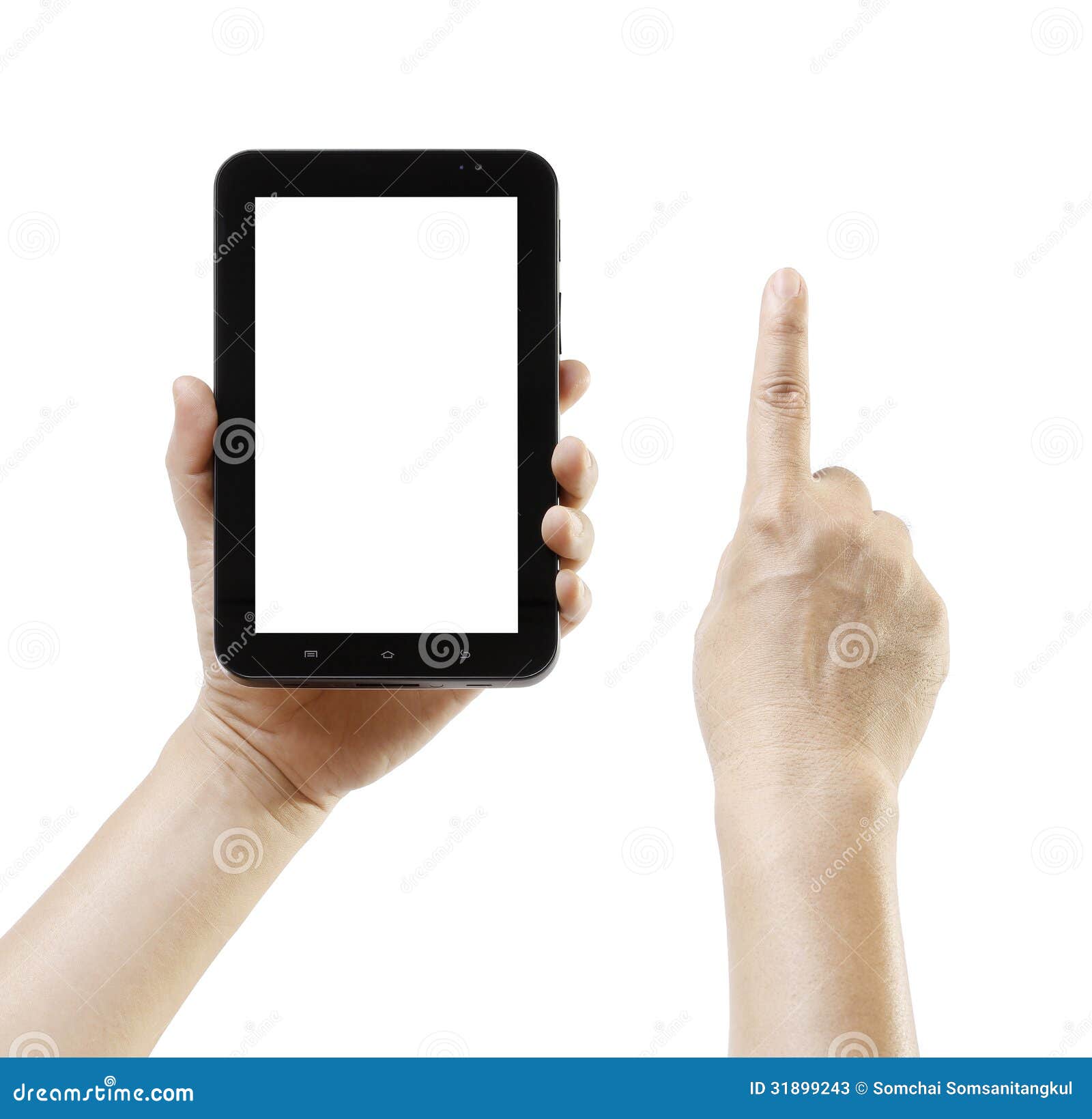 Hand Holding Android Tablet Like Ipade, Blank Screen for Advertisement ...