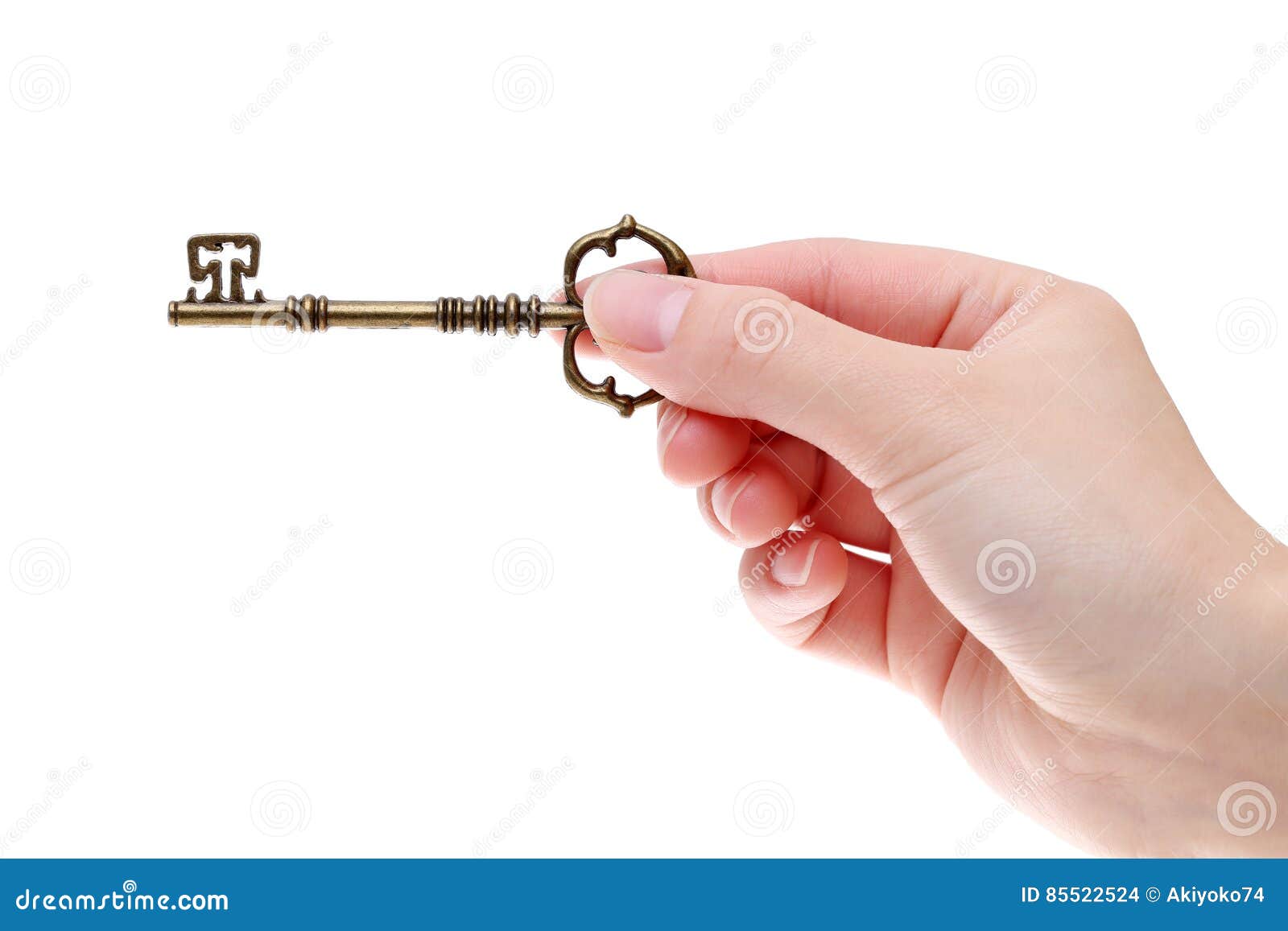Hand holding antique key stock photo. Image of hand, door - 85522524