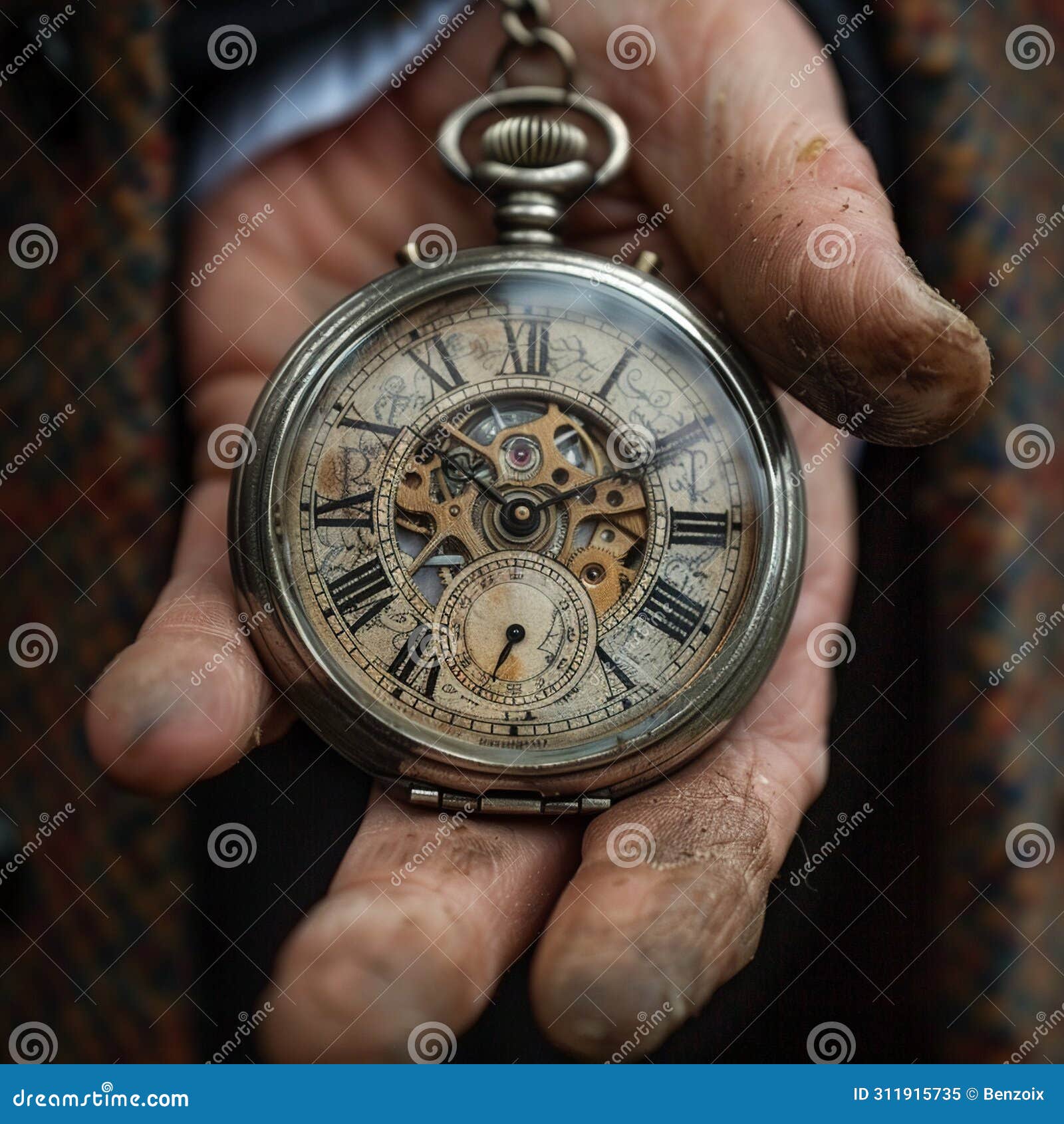 Hand Holding an Antique Pocket Watch Representing Time Stock Image ...
